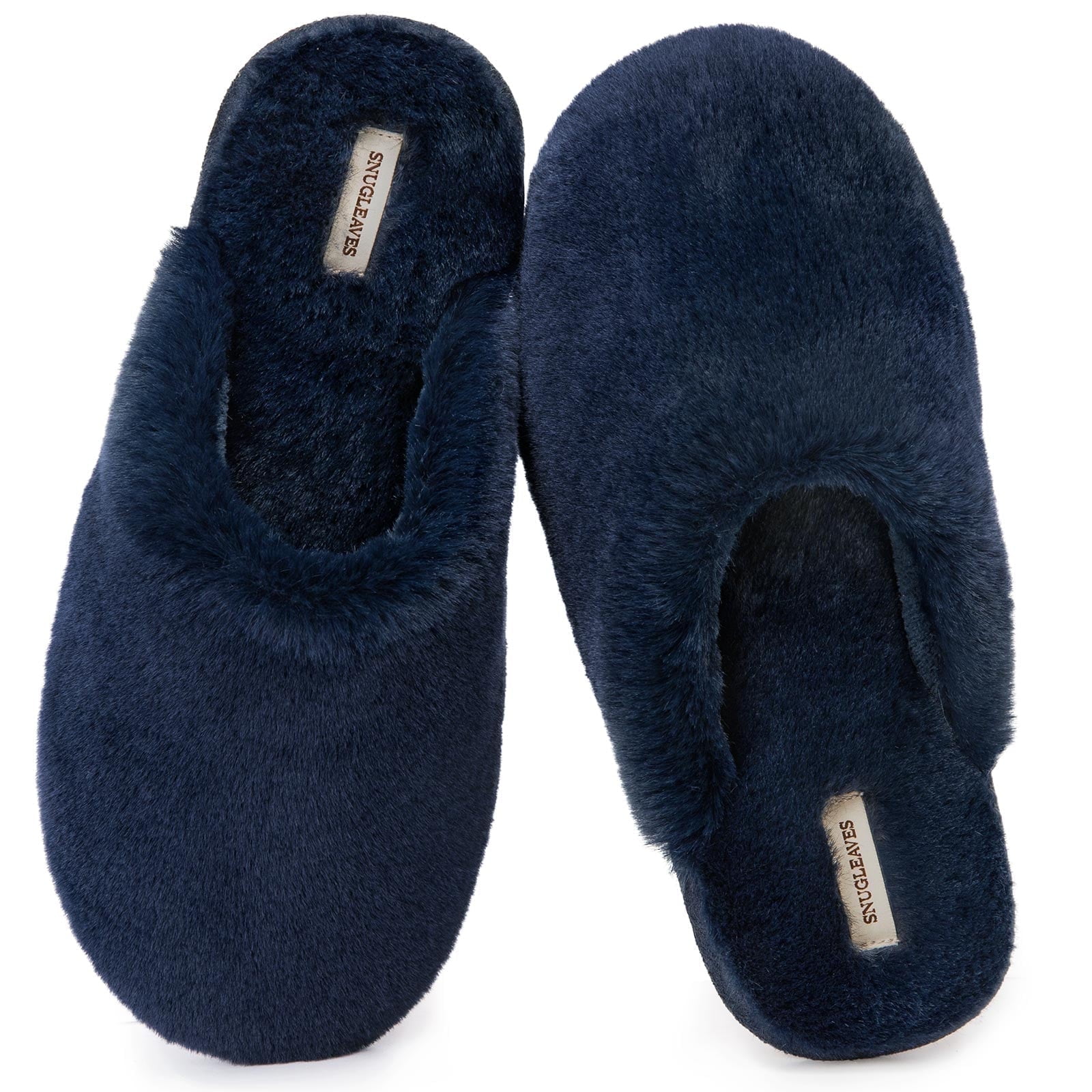 Snug Leaves Women's Fuzzy House Memory Foam Slippers Cute Furry Leopard ...