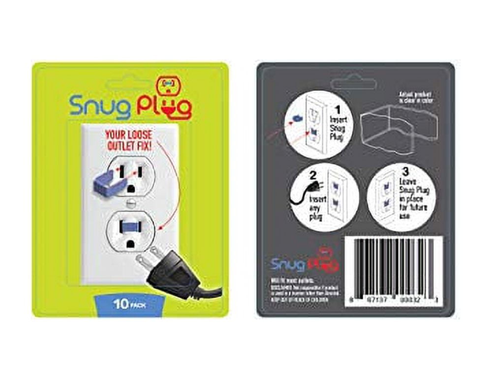 Snug Plug Loose Wall Outlet Insert Fix, 110V, Compact Design, 10 Pieces ...