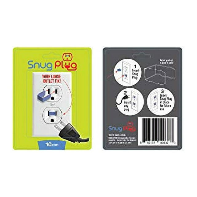 Snug Plug - Portable Clear Electric Wall Socket Receptacle Fix (10/Pack ...