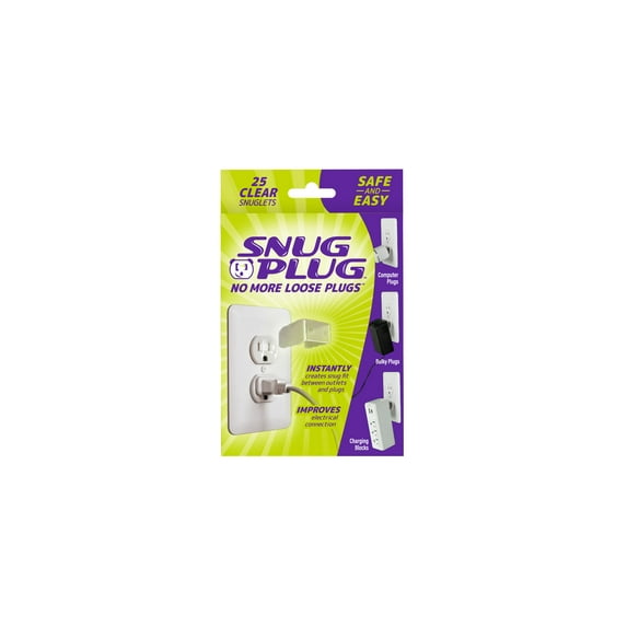 Snug Plug Clear Pack of 25 for Loose Wall Outlets – Easy Fix & Travel ...