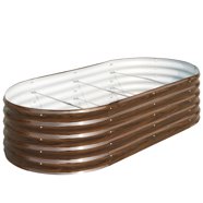 Gymax Raised Garden Bed w/ 2 Planter Boxes & Trellis Outdoor Wooden ...