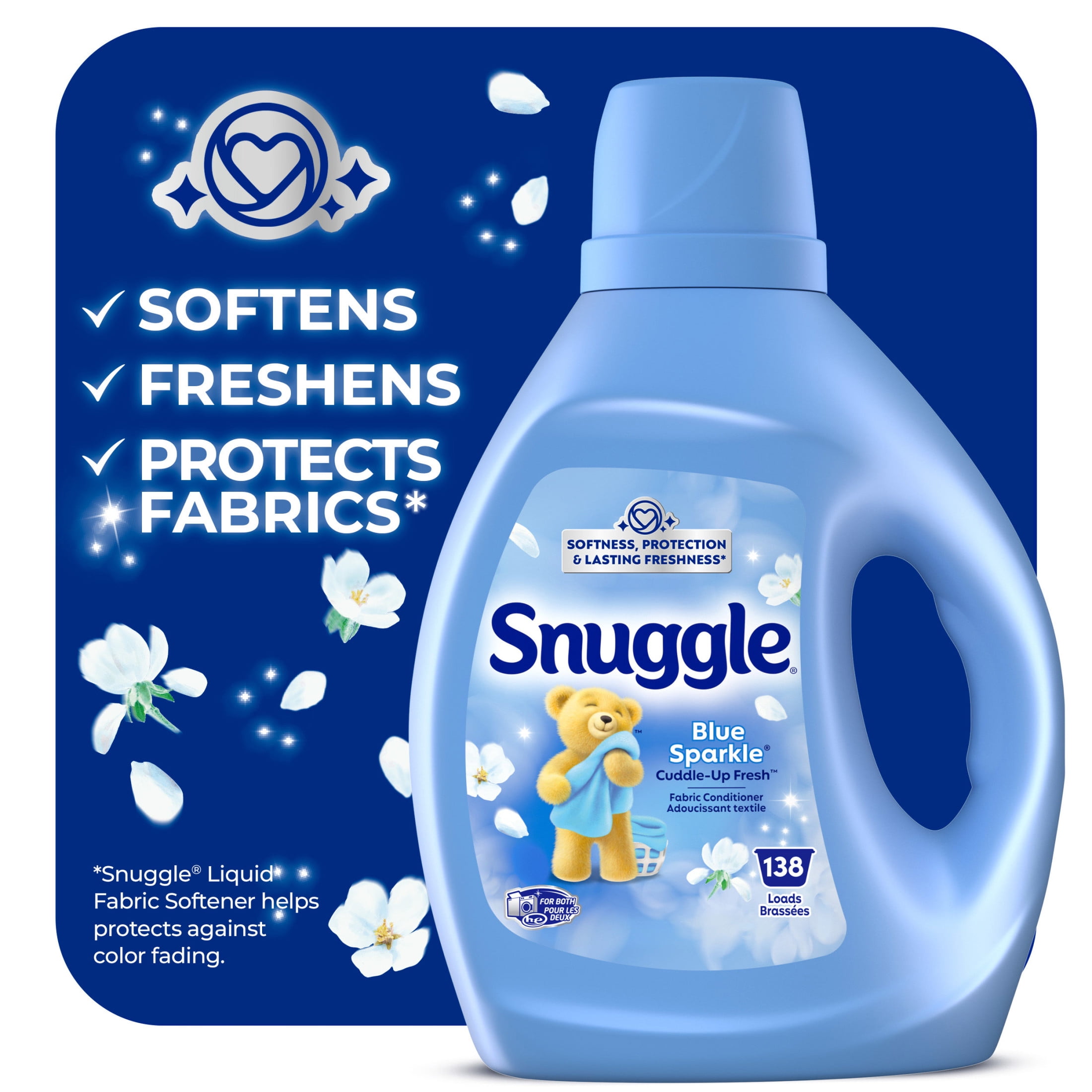 Snuggle Liquid Fabric Softener Blue Sparkle 93.8 oz 138 Loads, Long ...