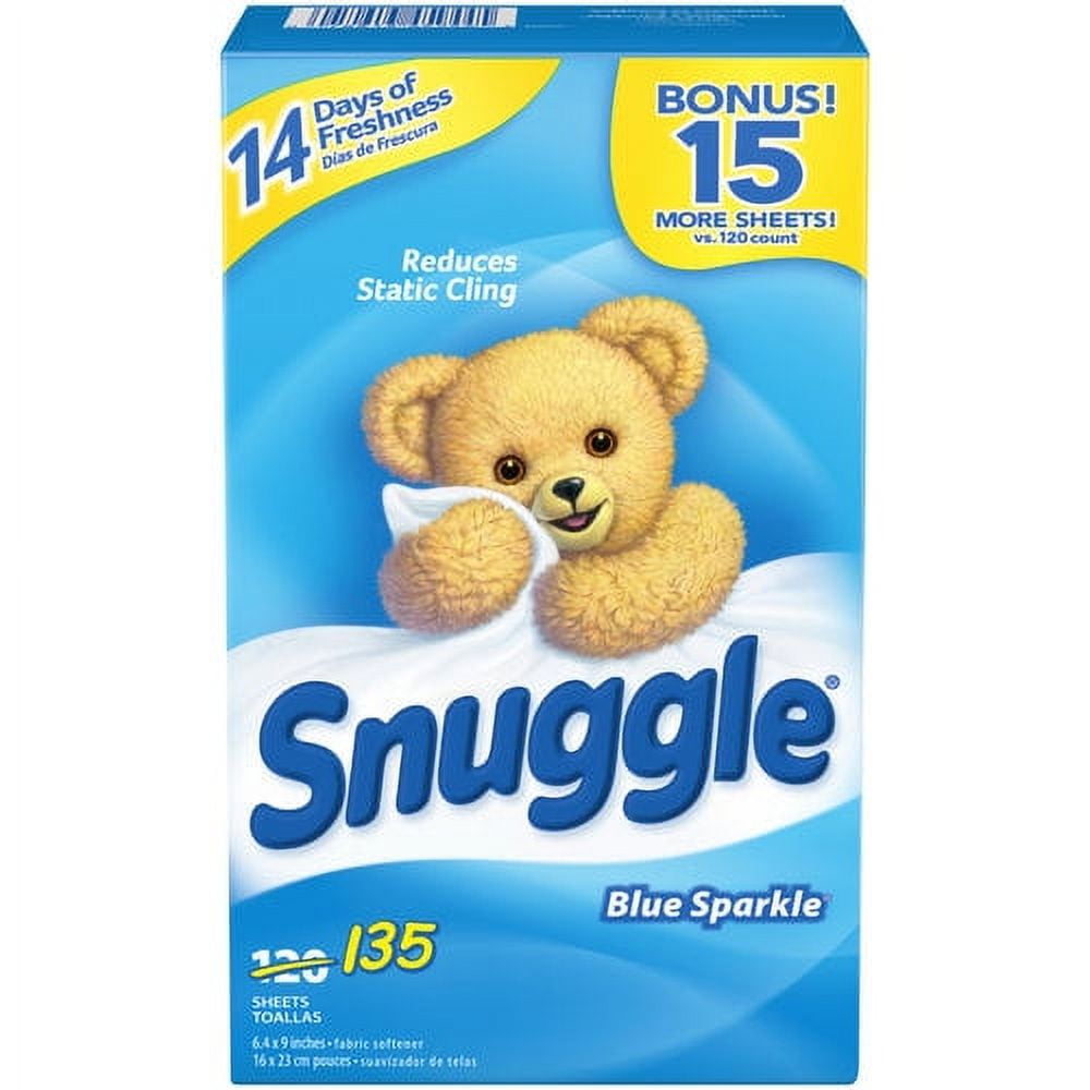 Snuggle Blue Sparkle Fabric Softener, 135 sheets - Walmart.com