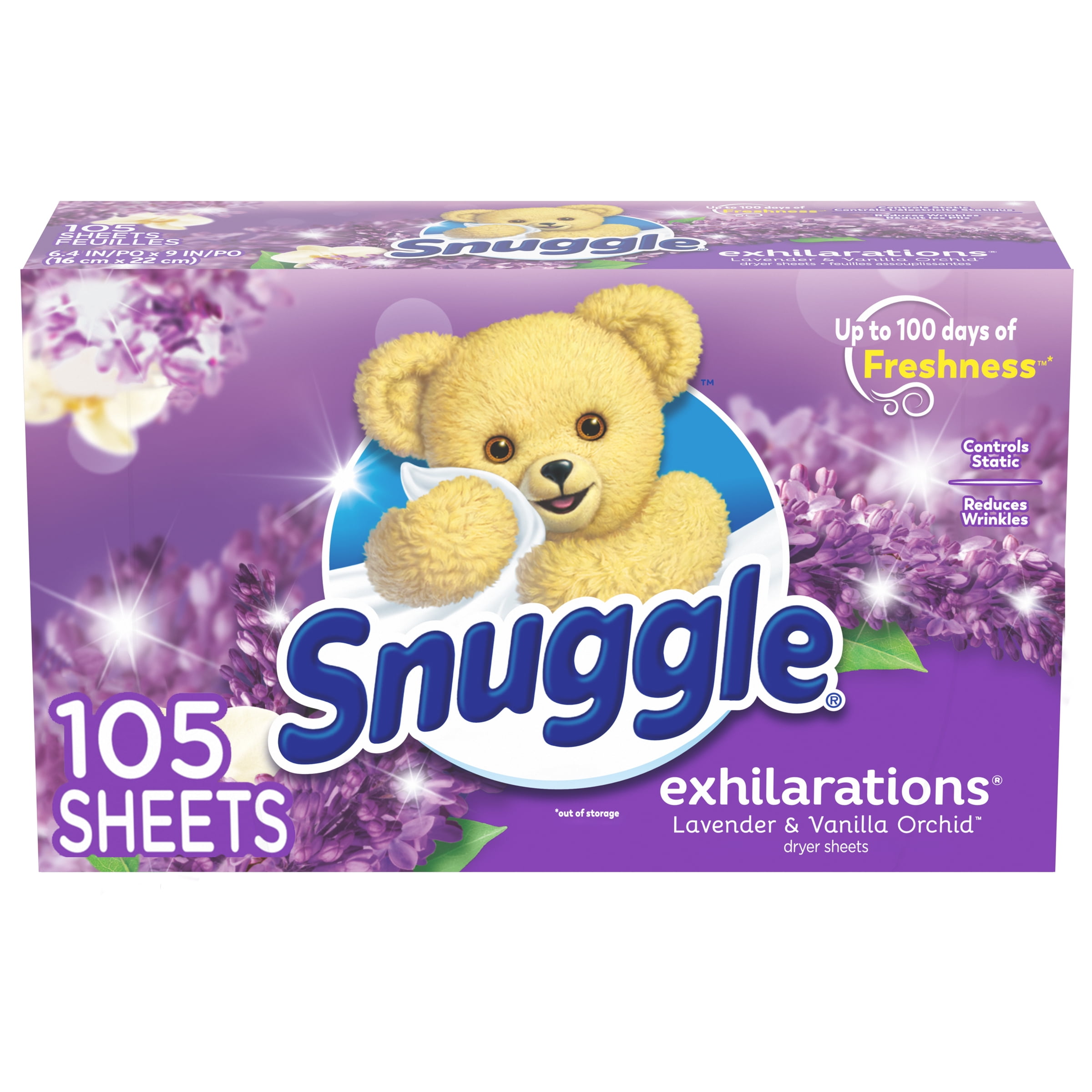 Snuggle Exhilarations Fabric Softener Dryer Sheets, Lavender & Vanilla ...