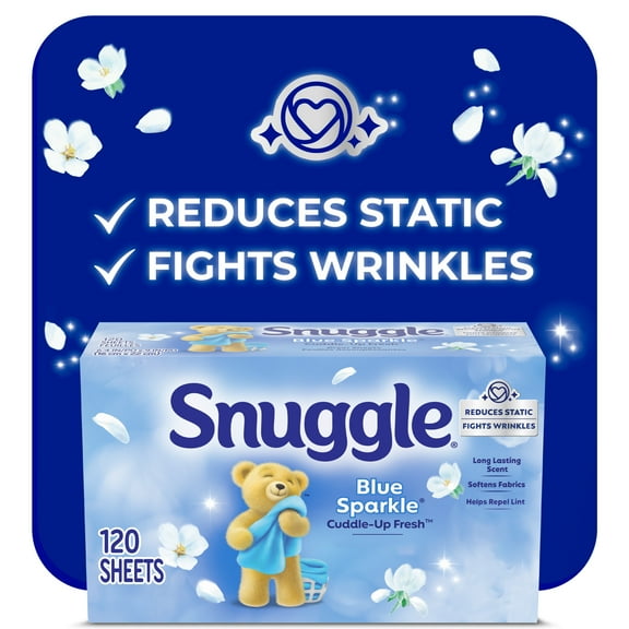 Snuggle Fabric Softener Dryer Sheets, Blue Sparkle, 200 Count - Walmart.com