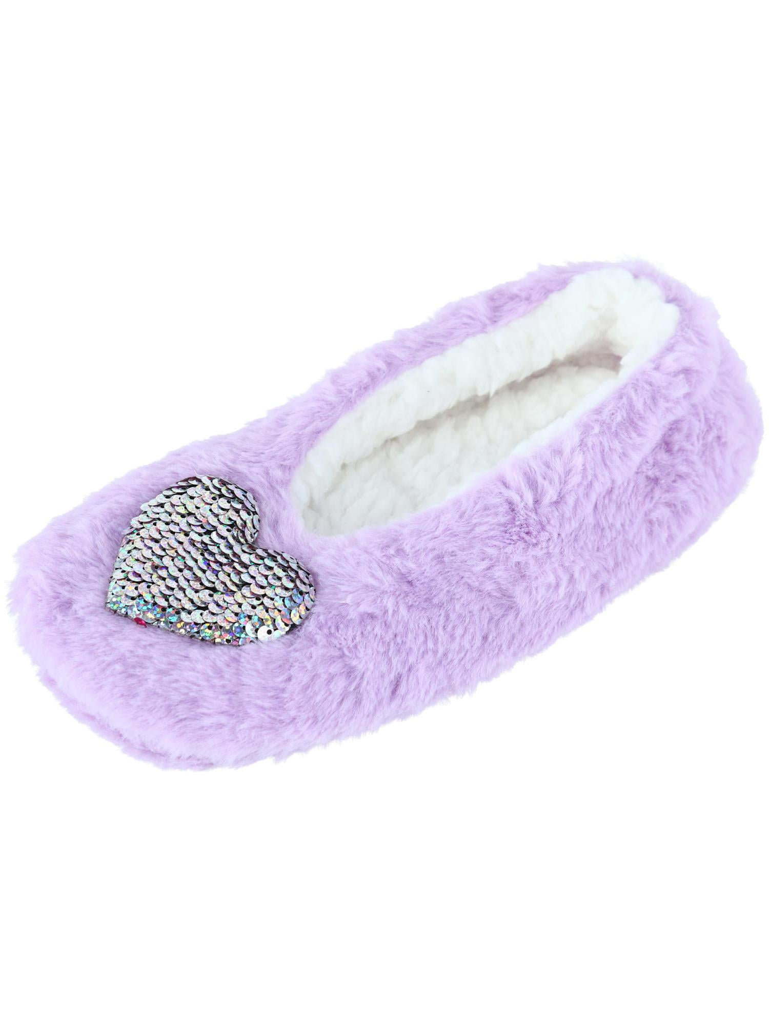 Snuggle Feet Faux Fur Sherpa Lined Slipper Sock with Sequins (Women ...