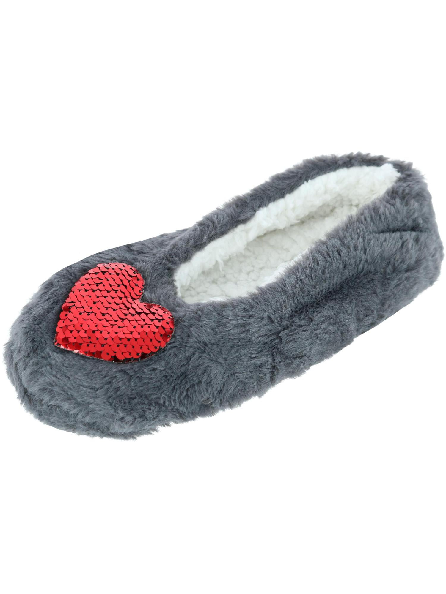Snuggle Feet Faux Fur Sherpa Lined Slipper Sock with Sequins (Women ...