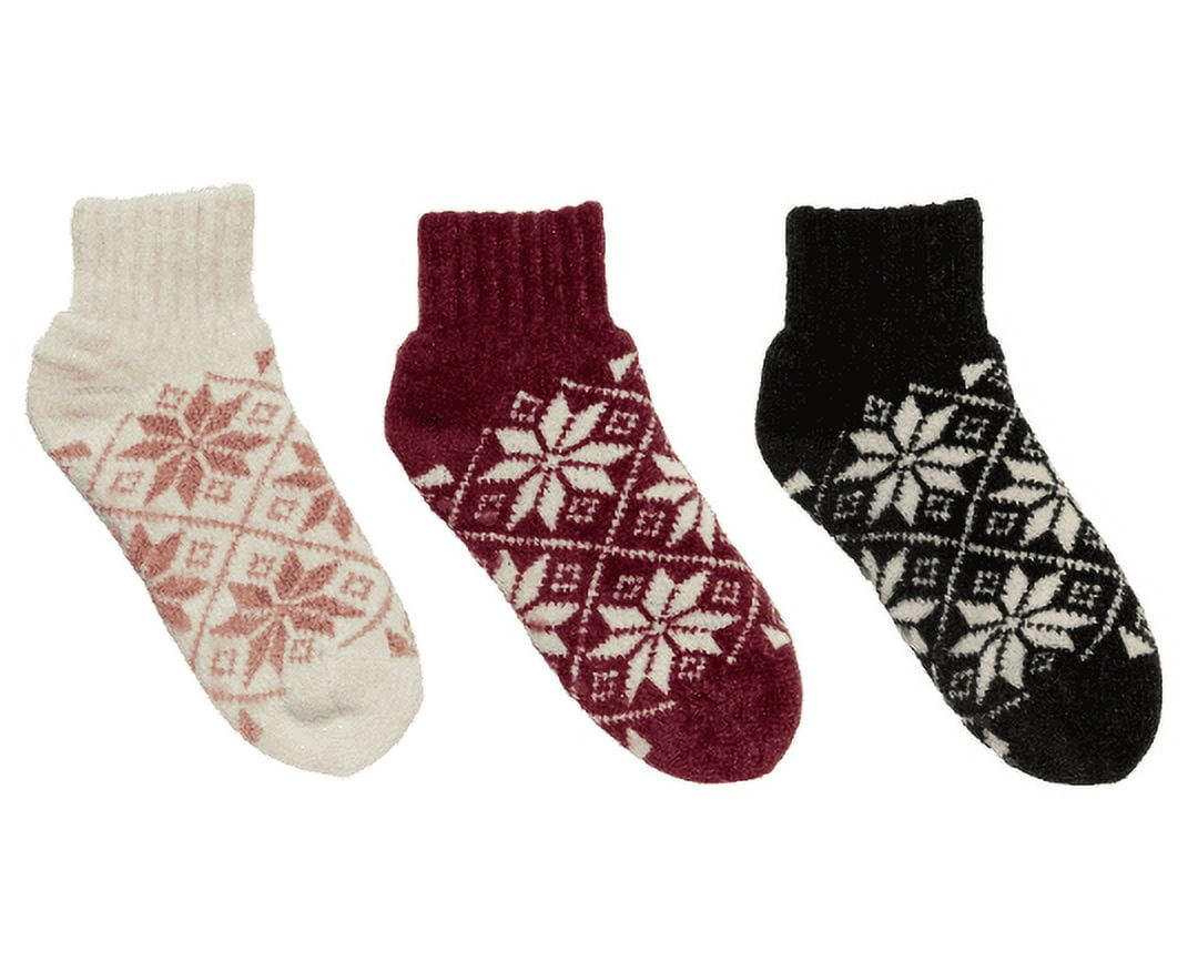 Snuggle Feet Fuzzy Warm Women's Chenille Sherpa Booties with Grippers ...