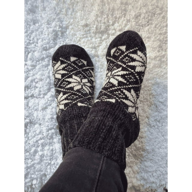 Snuggle Feet Women's Chenille Sherpa Booties, Grippers - Walmart.com