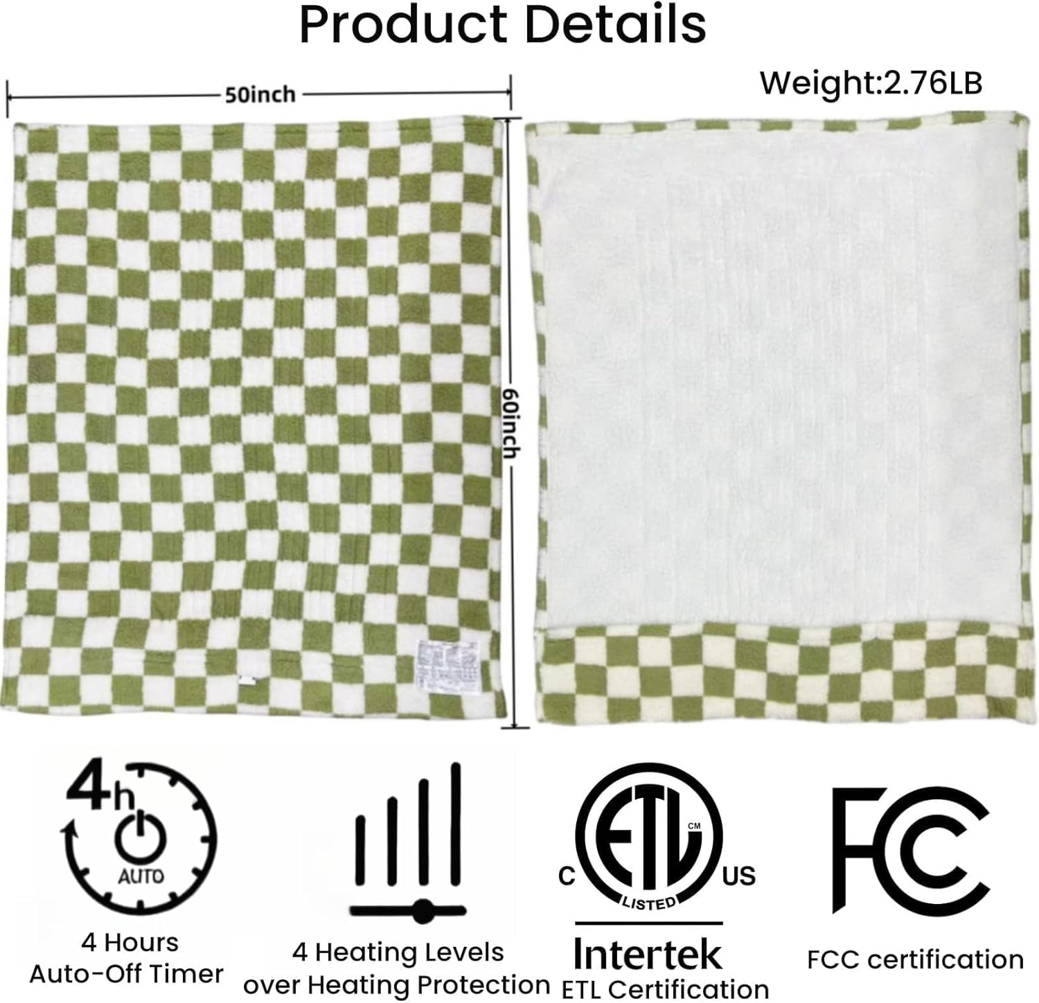 Snuggle Heated Blanket Throw with Foot Pockets for Cold Feet, Electric ...
