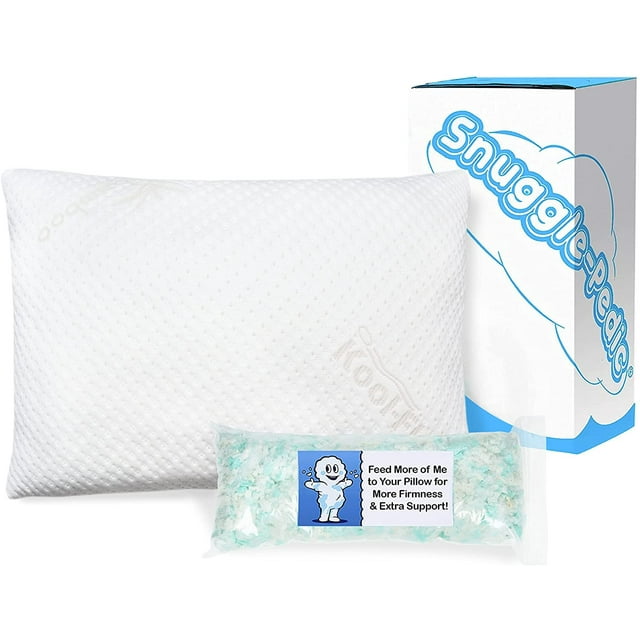 Snuggle-Pedic Deluxe Adjustable Shredded Memory Foam Pillow with Extra ...