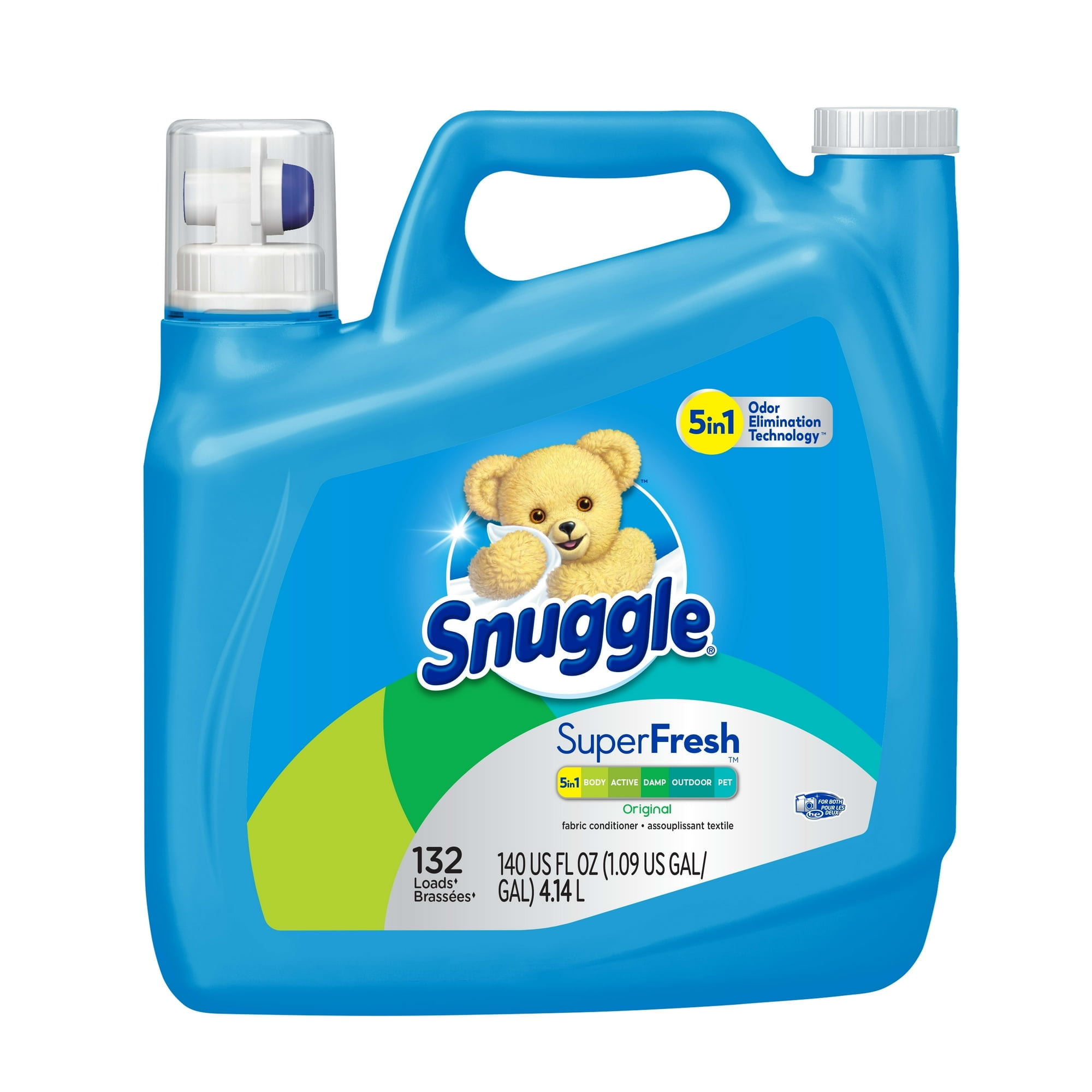 Snuggle Plus Super Fresh Liquid Fabric Softener with Odor Eliminating Technology, Original, 140 ...