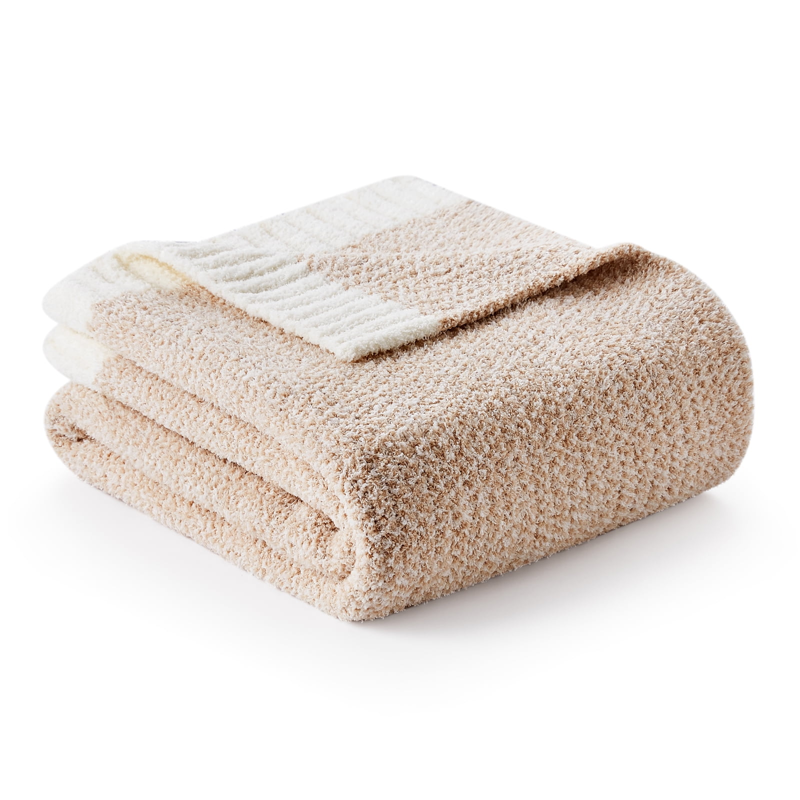 Snuggle Sac Heather Beige Throw Blanket for Couch, Ultra Soft ...