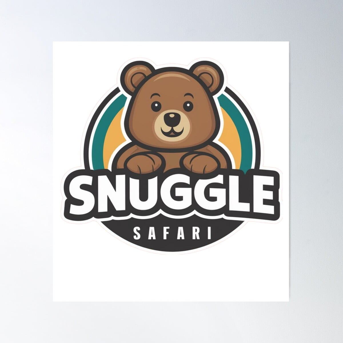 Snuggle Safari Bear,Cute Brown Bear, Cute Animals, Bear Clipart Poster ...