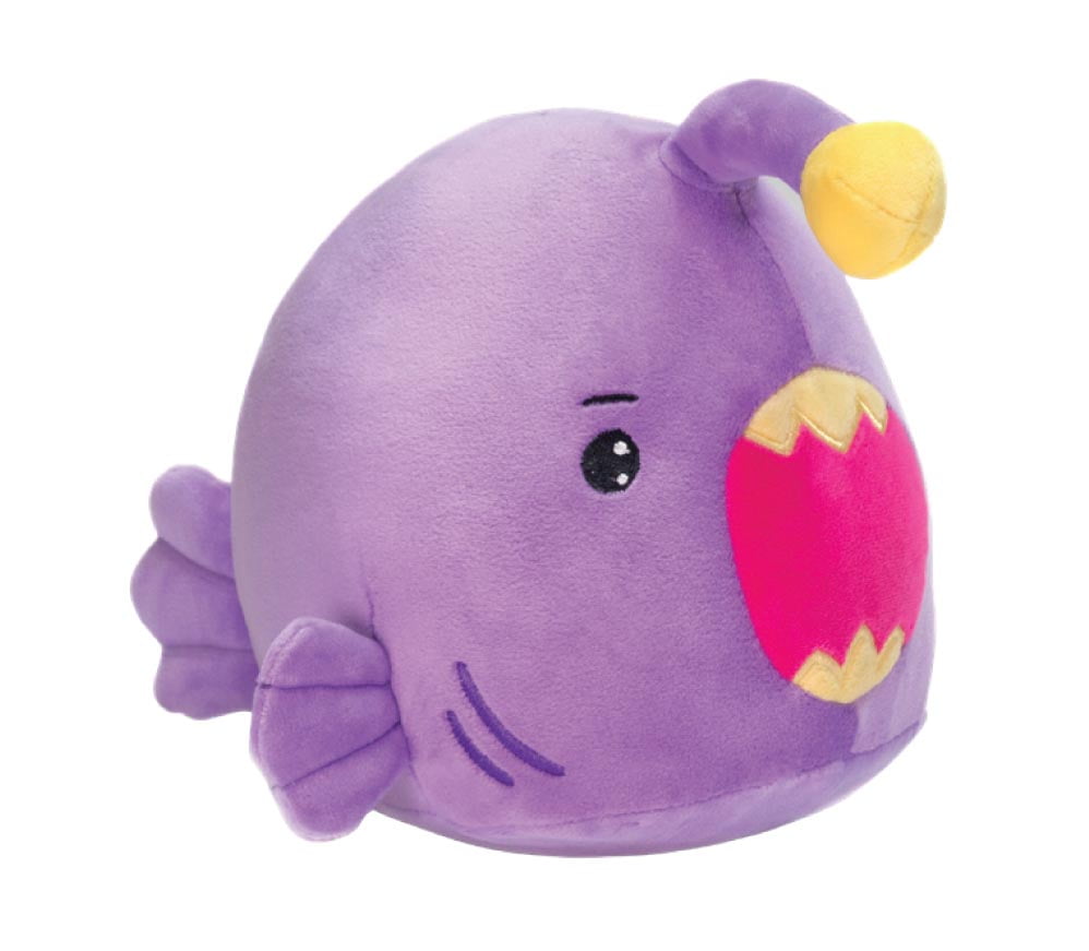 Snugglies Angler Fish Plush Toy 10.5 Inch - Cute Purple Fish Stuffed ...
