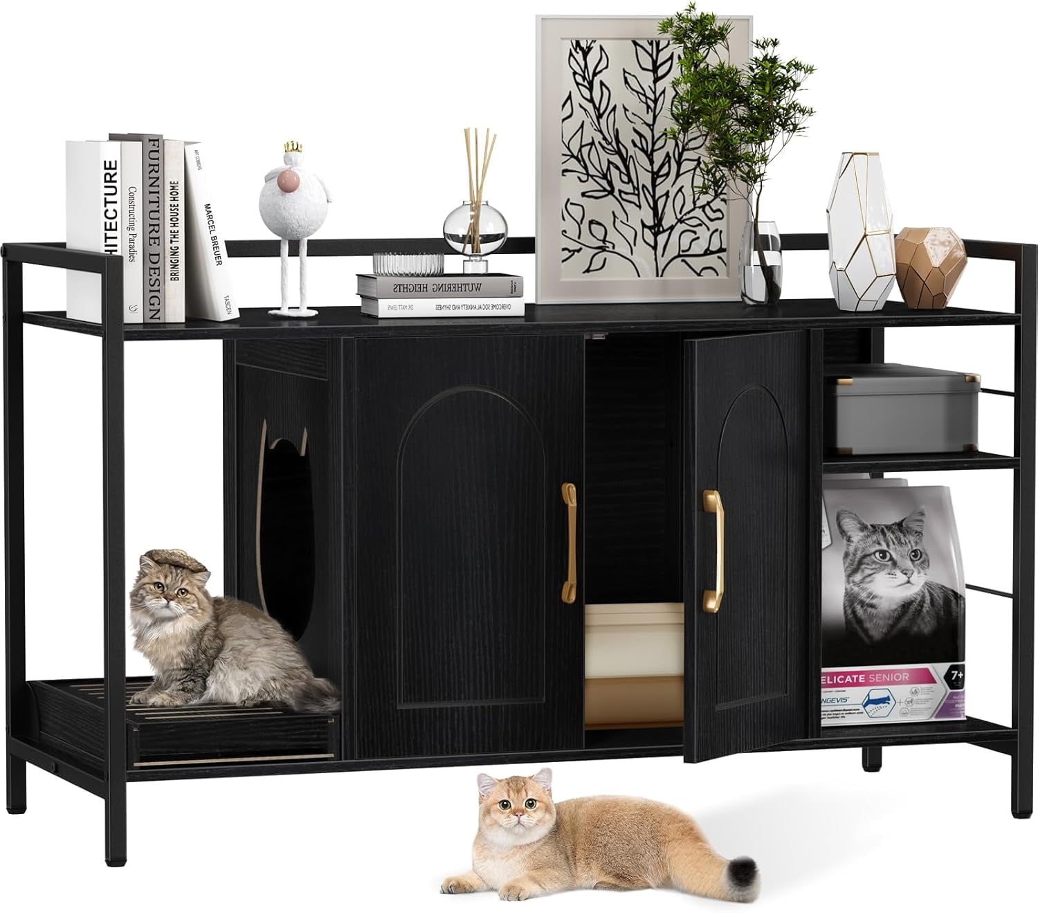 Snughome Cat Litter Box Enclosure, Modern Cat Litter Box Furniture ...