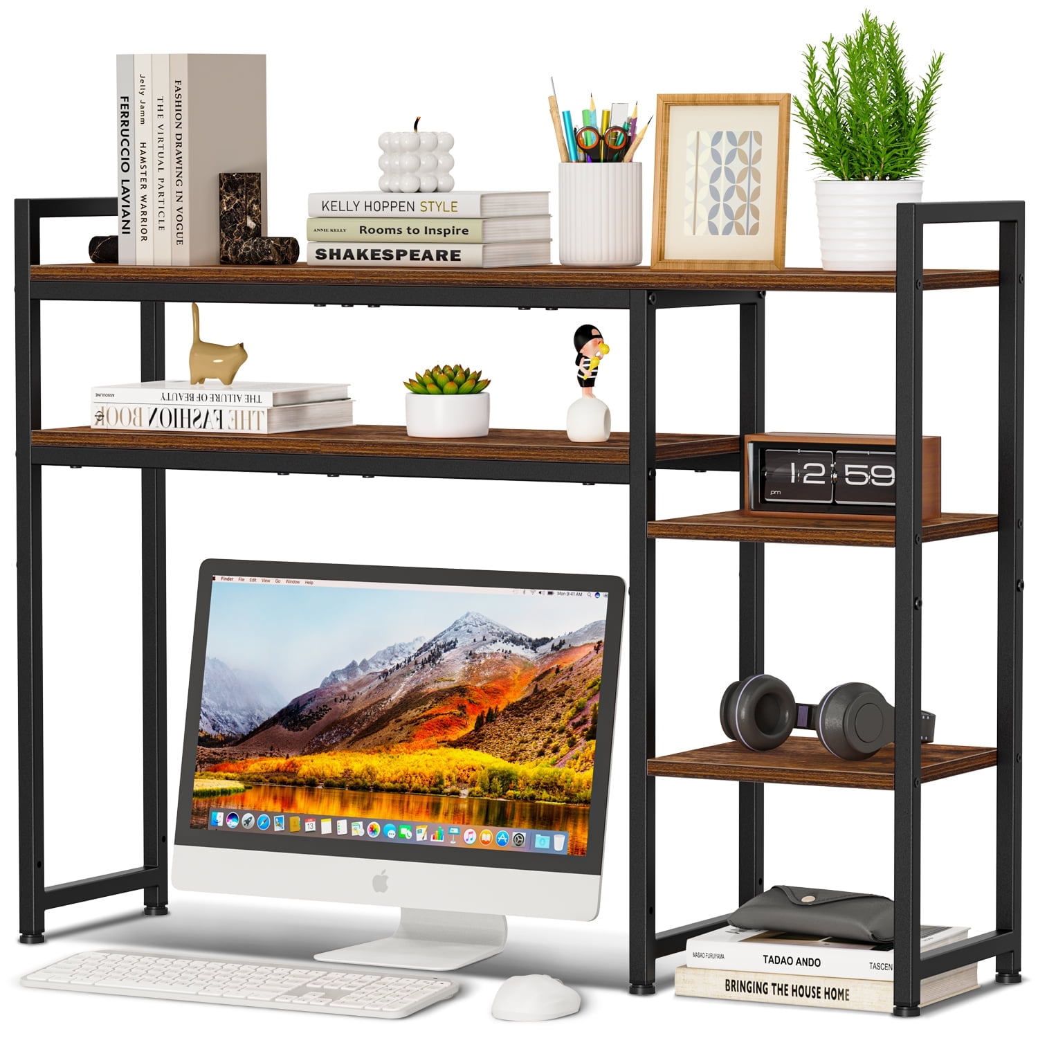 Snughome Desk Shelf, 38.6" Adjustable Desktop Organizer Shelf, Desk ...