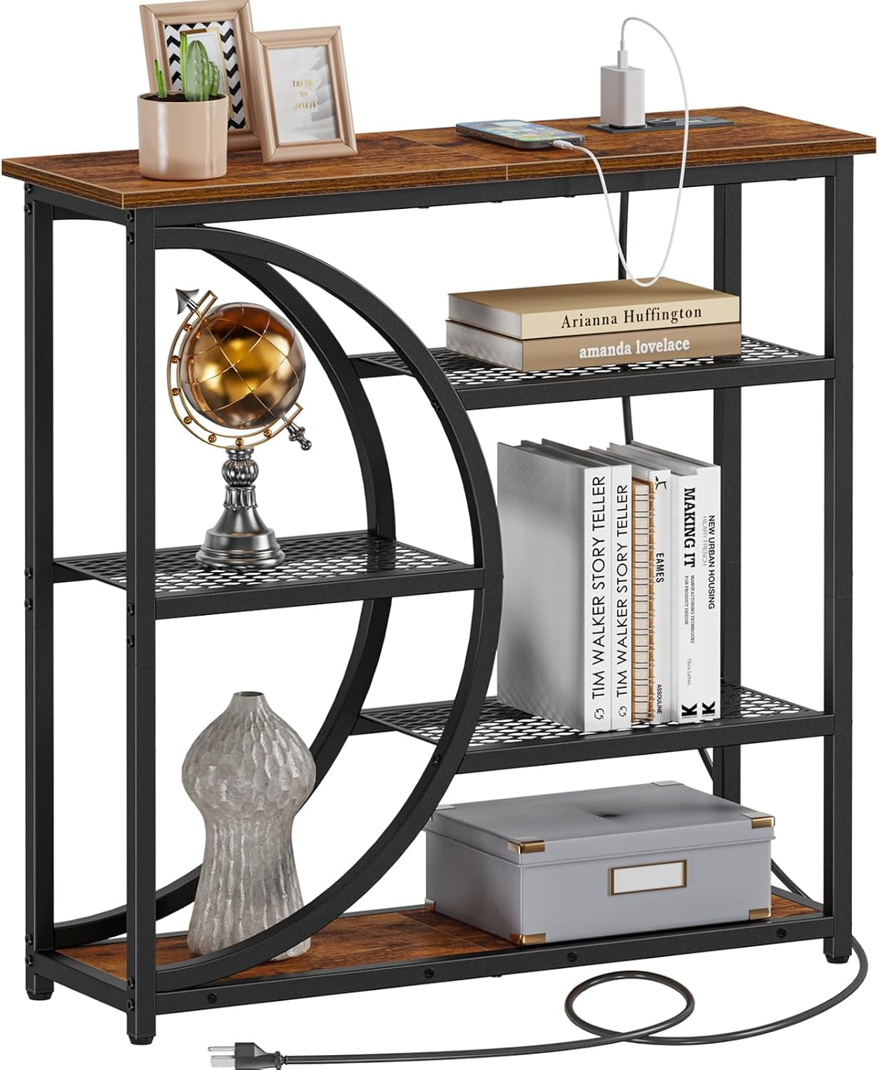 Snughome Entryway Table, Console Table with Charging Station ...