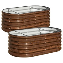 2 Pack Galvanized Raised Garden Bed Metal Oval Raised Garden Beds ...