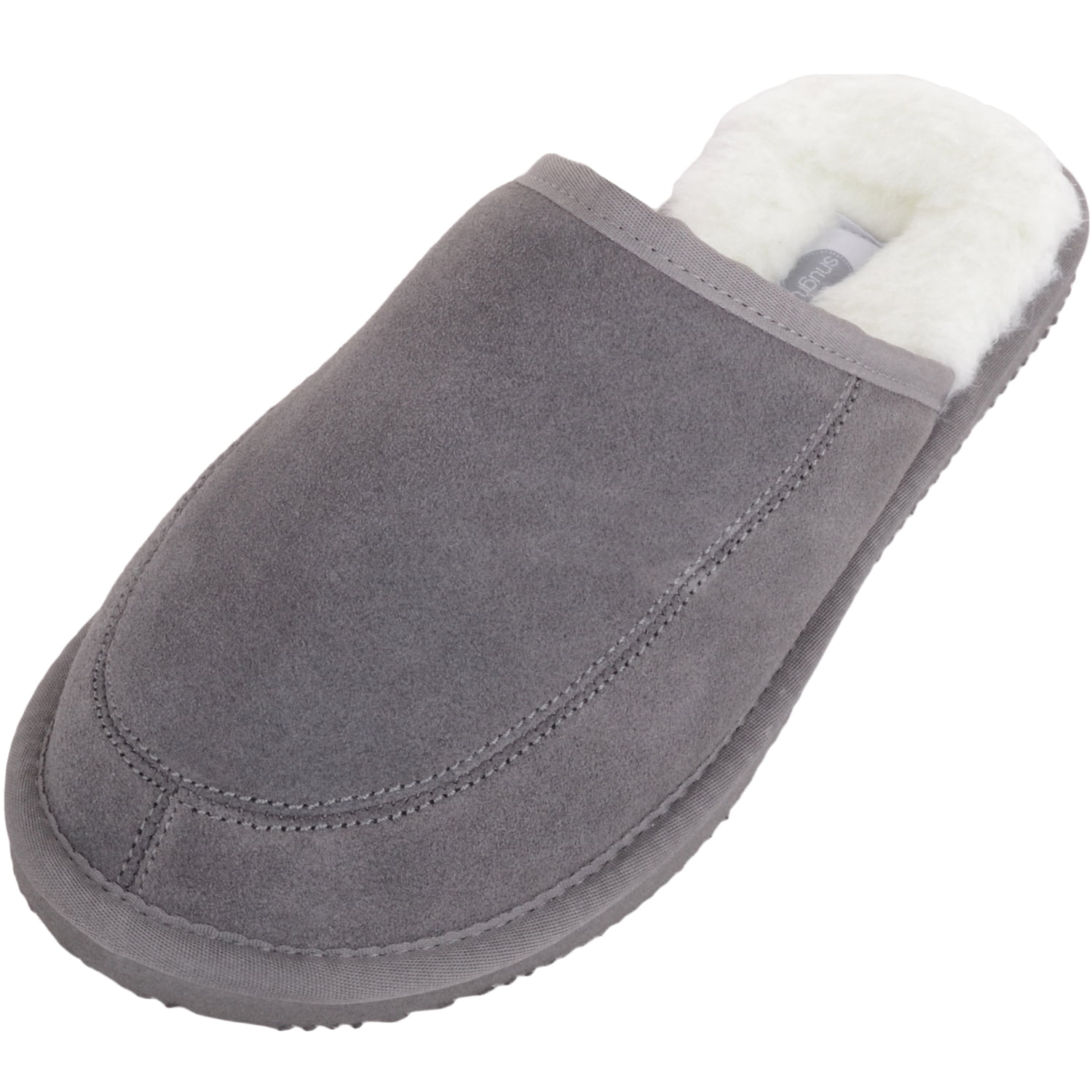 Snugrugs Men's Suede Mule Slipper with Wool Lining and Lightweight Sole ...