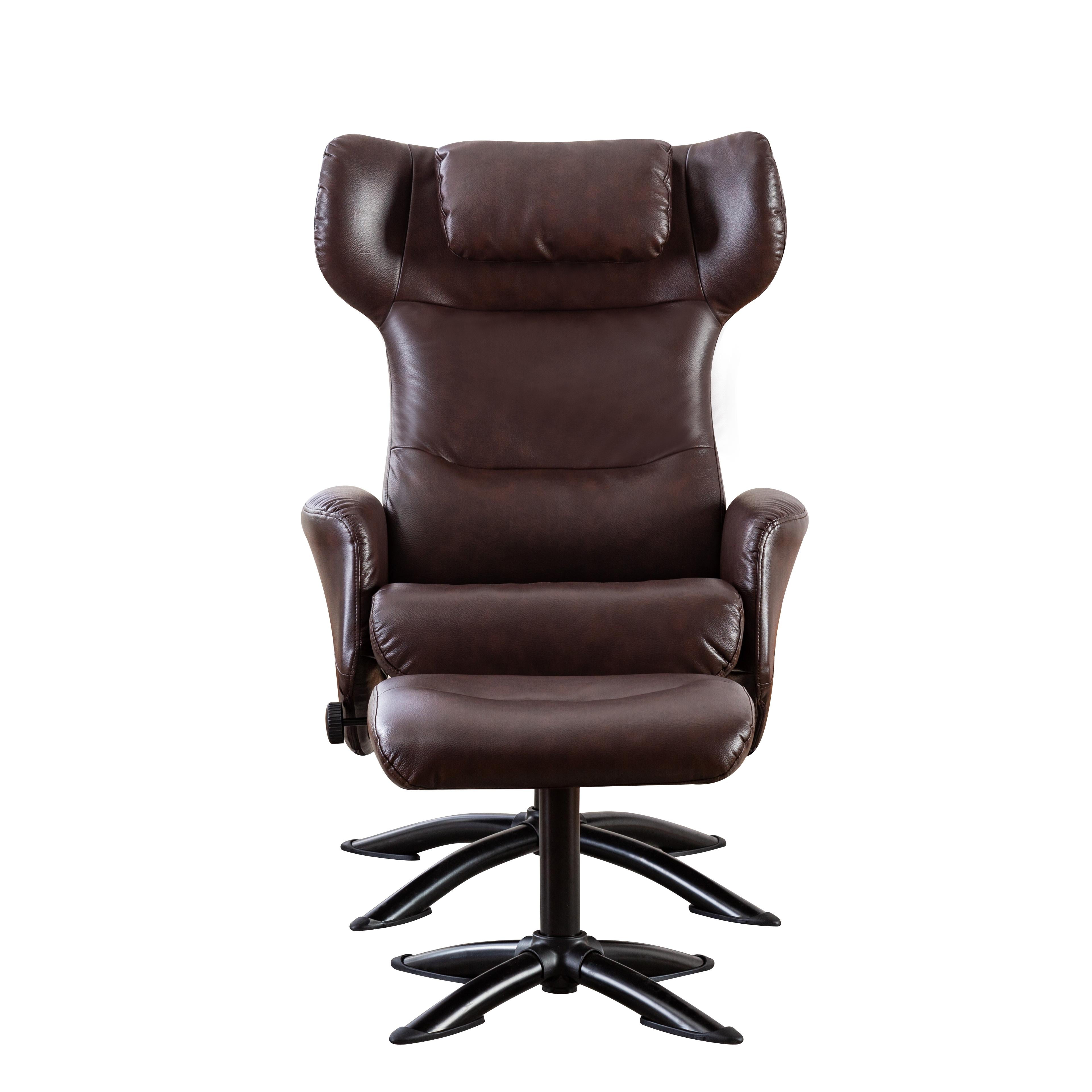 Snugway Faux Leather Recliner Chair with Ottoman - Walmart.com