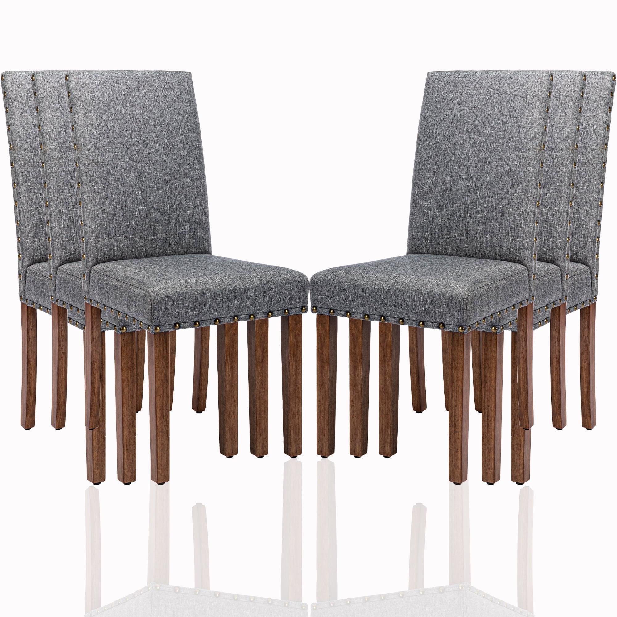 Snugway Handcraft Solid Wood Parson Chair, Set of 6, Sturdy Kitchen ...