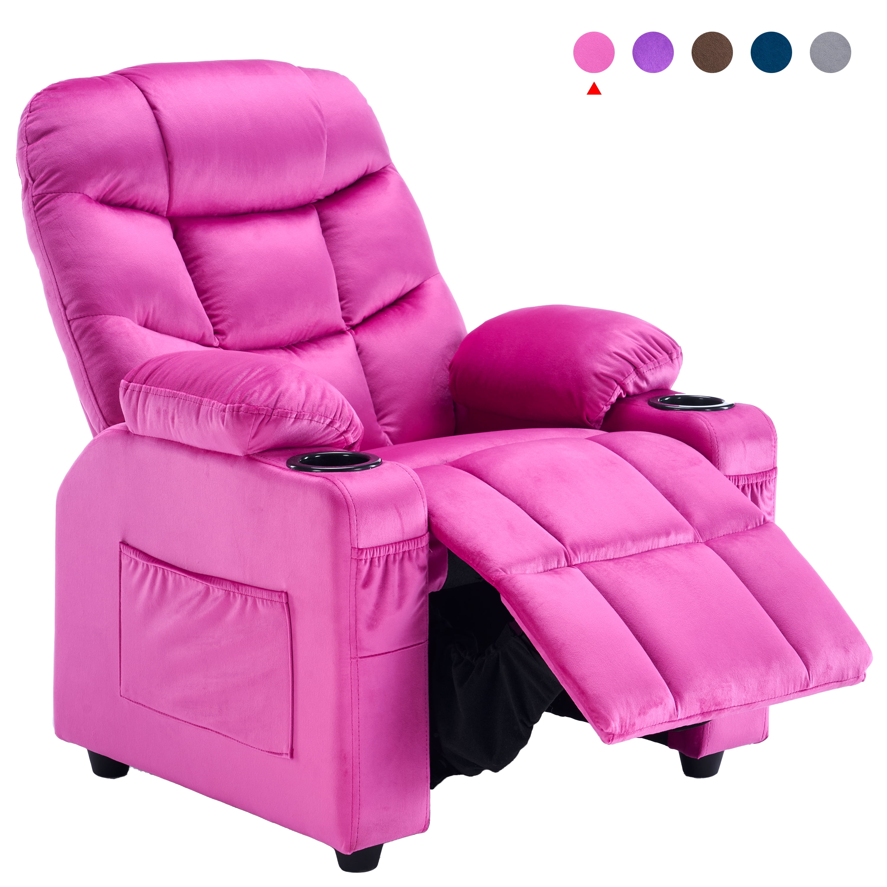 Snugway Kids Recliner with Cup Holders, Footrest and Side Pockets ...