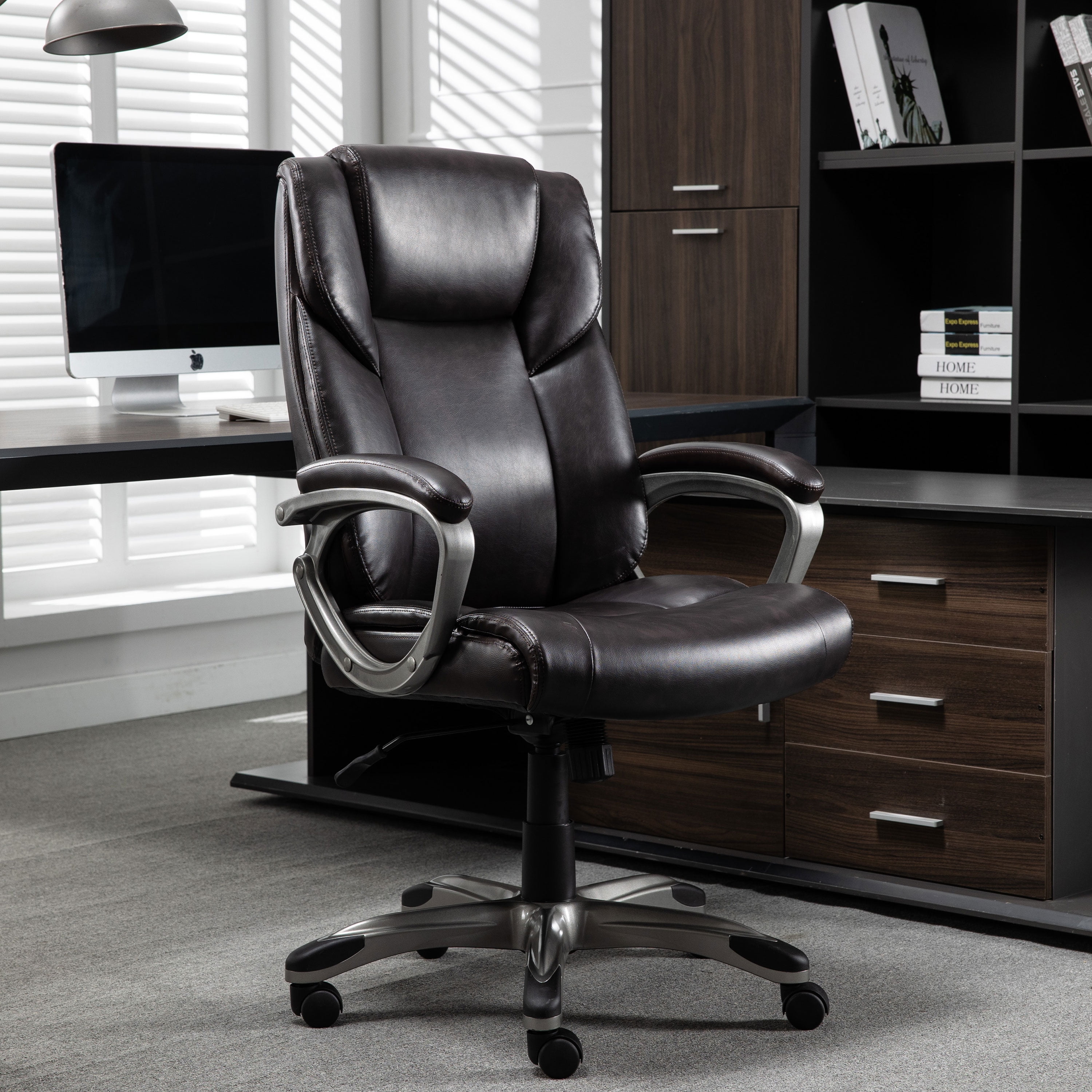 Snugway Modern Ergonomic Office Chair with Padded Armrest and ...