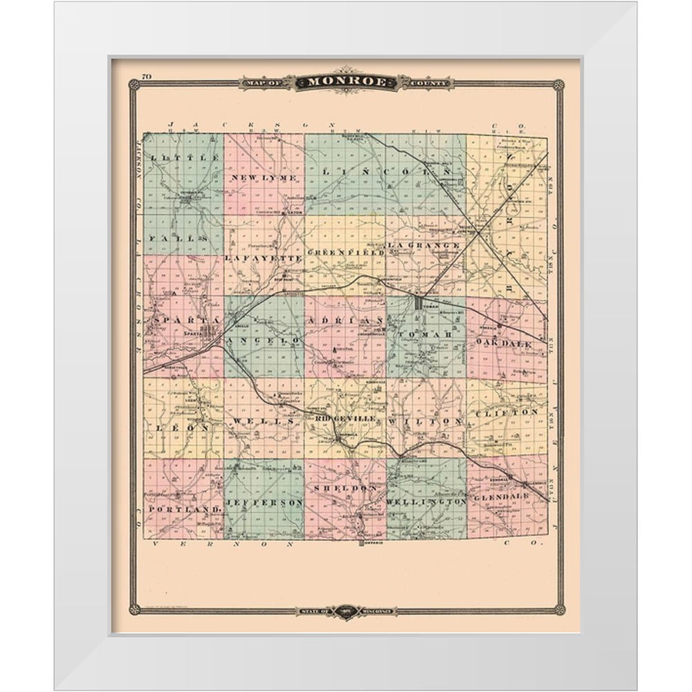 Snyder 12x14 White Modern Wood Framed Museum Art Print Titled - Monroe ...