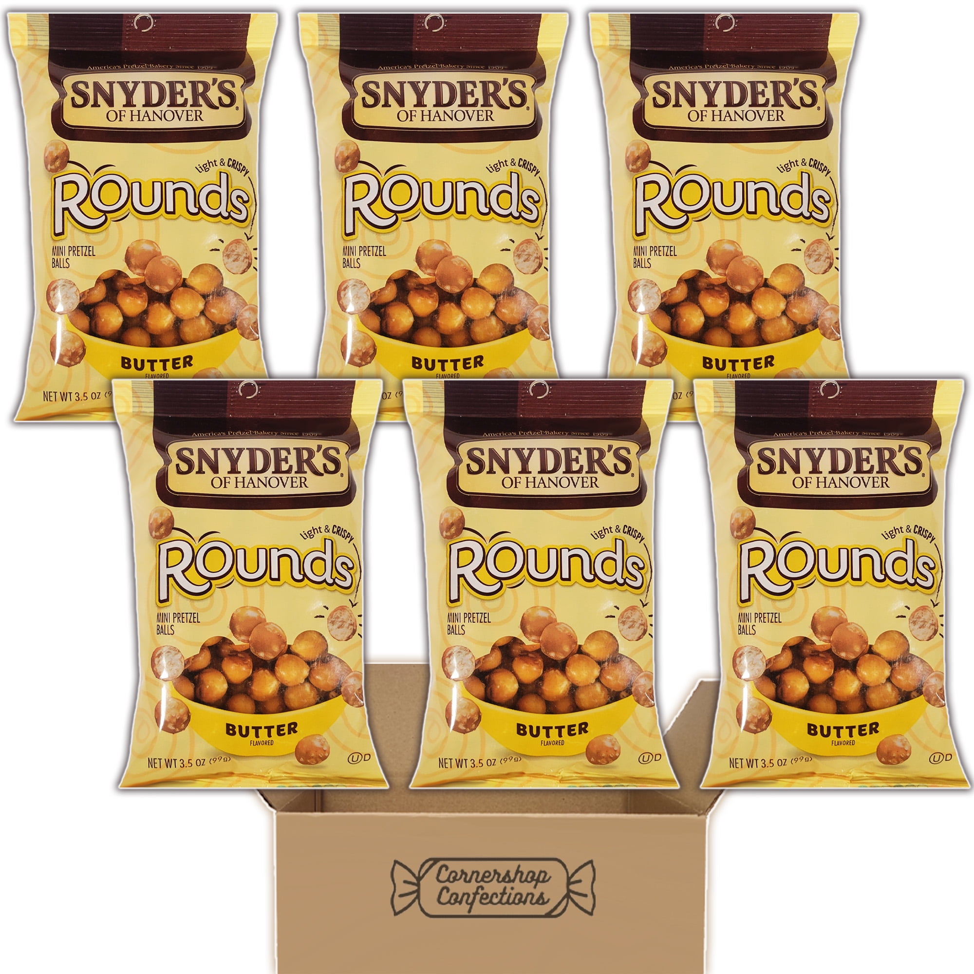 Snyder Pretzel Rounds Bundle Pack - Butter - 6 Individually Sealed 3.5 ...