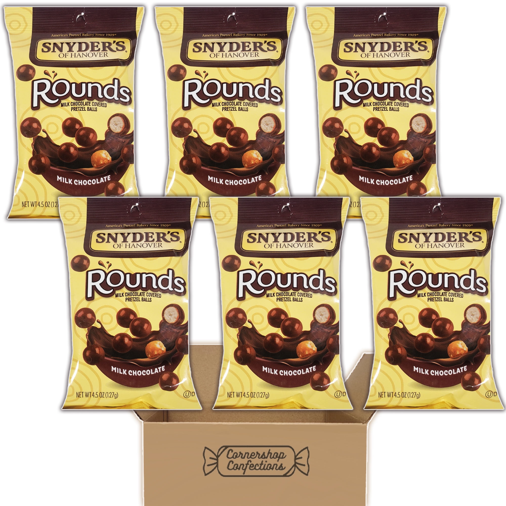 Snyder Pretzel Rounds Bundle Pack - Milk Chocolate - 6 Individually ...