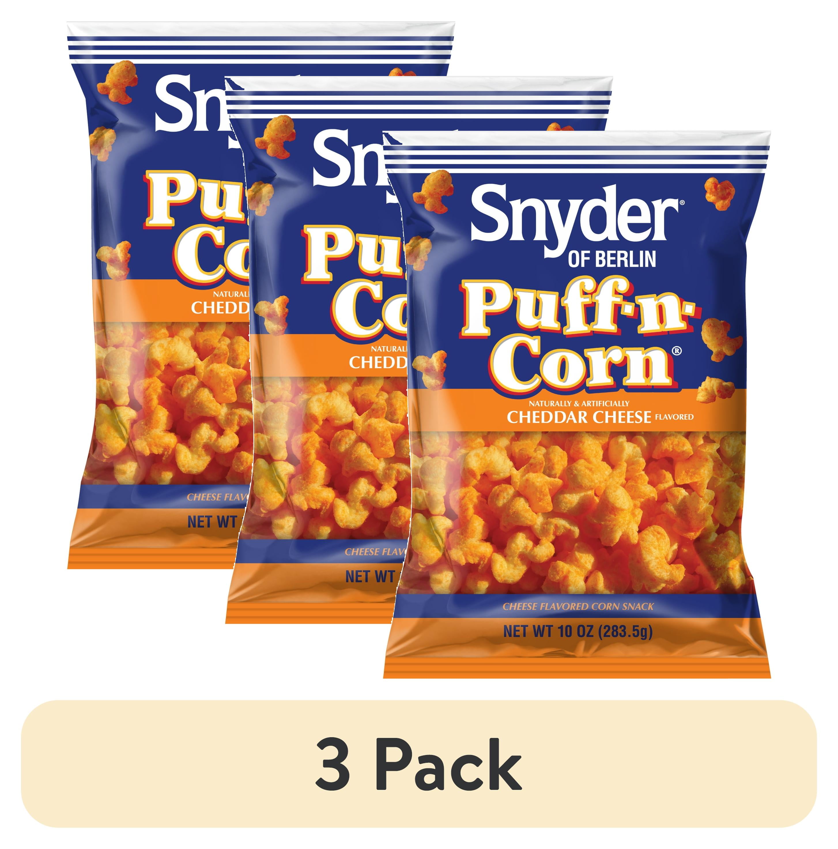 (3 pack) Snyder of Berlin Cheddar Cheese Puff-n-Corn, 10 oz Bag - Walmart.com