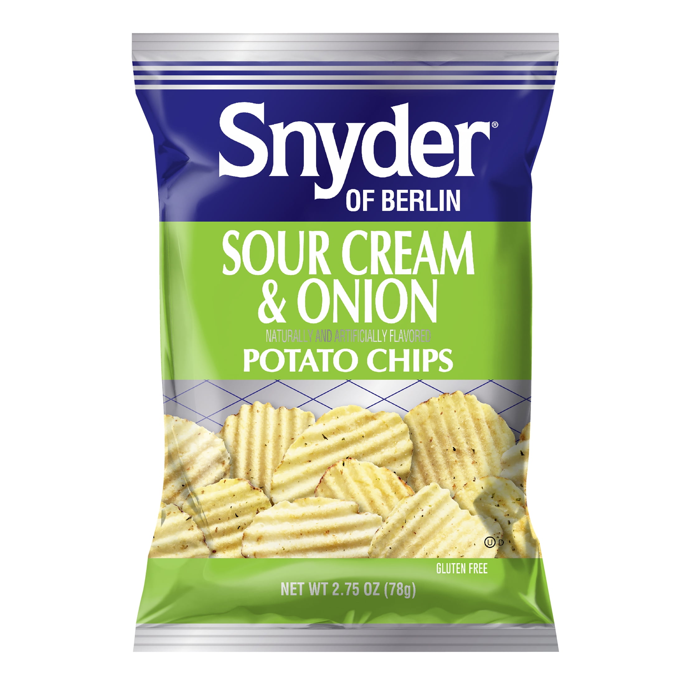 Snyder of Berlin Sour Cream & Onion Potato Chips, Gluten-Free, 2.75 oz Bag - Walmart.com