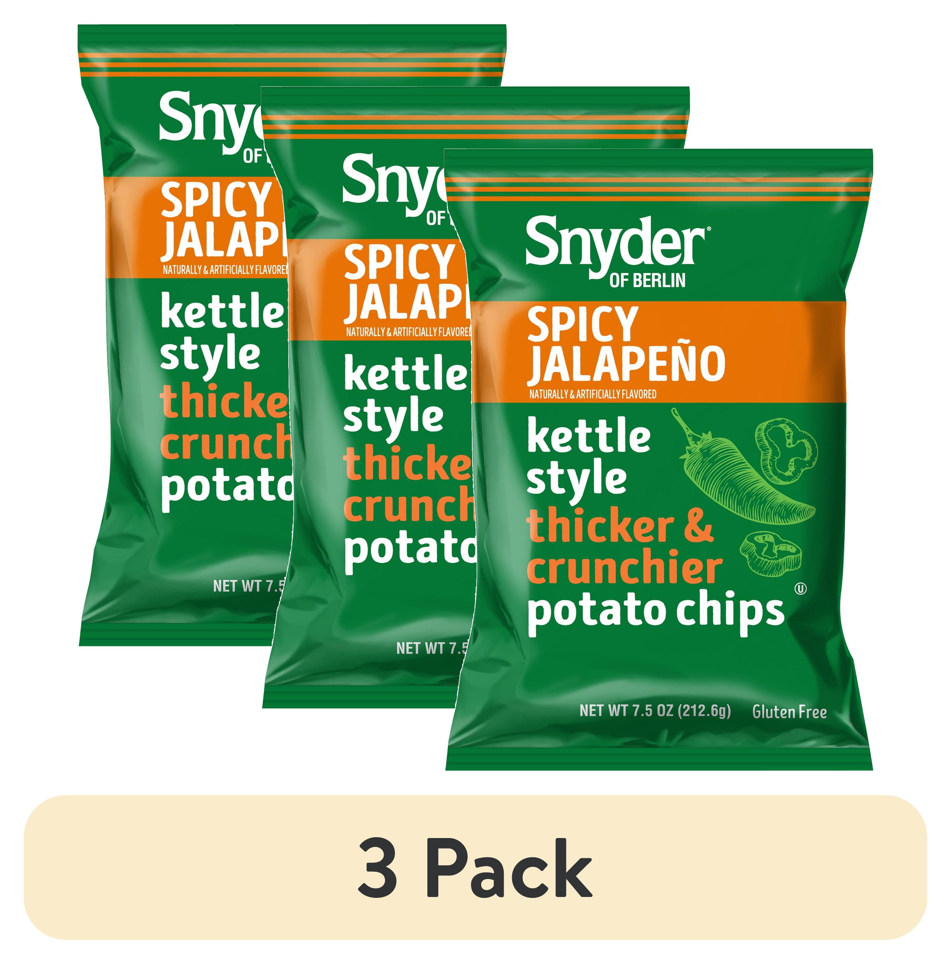 (3 pack) Snyder of Berlin Spicy Jalapeno Kettle Style Potato Chips ...