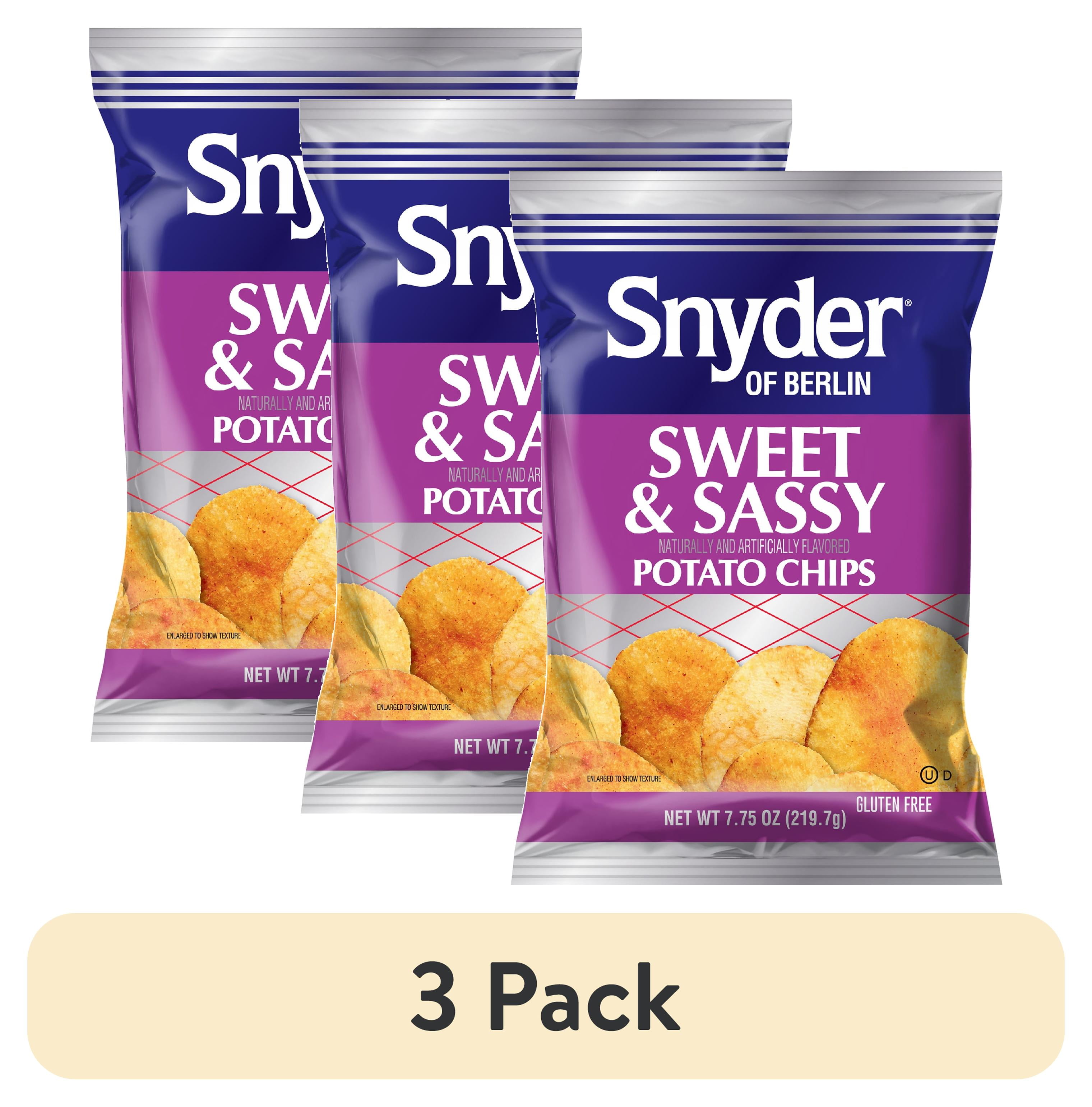 (3 pack) Snyder of Berlin Sweet & Sassy Potato Chips, Gluten-Free, 7.75 ...