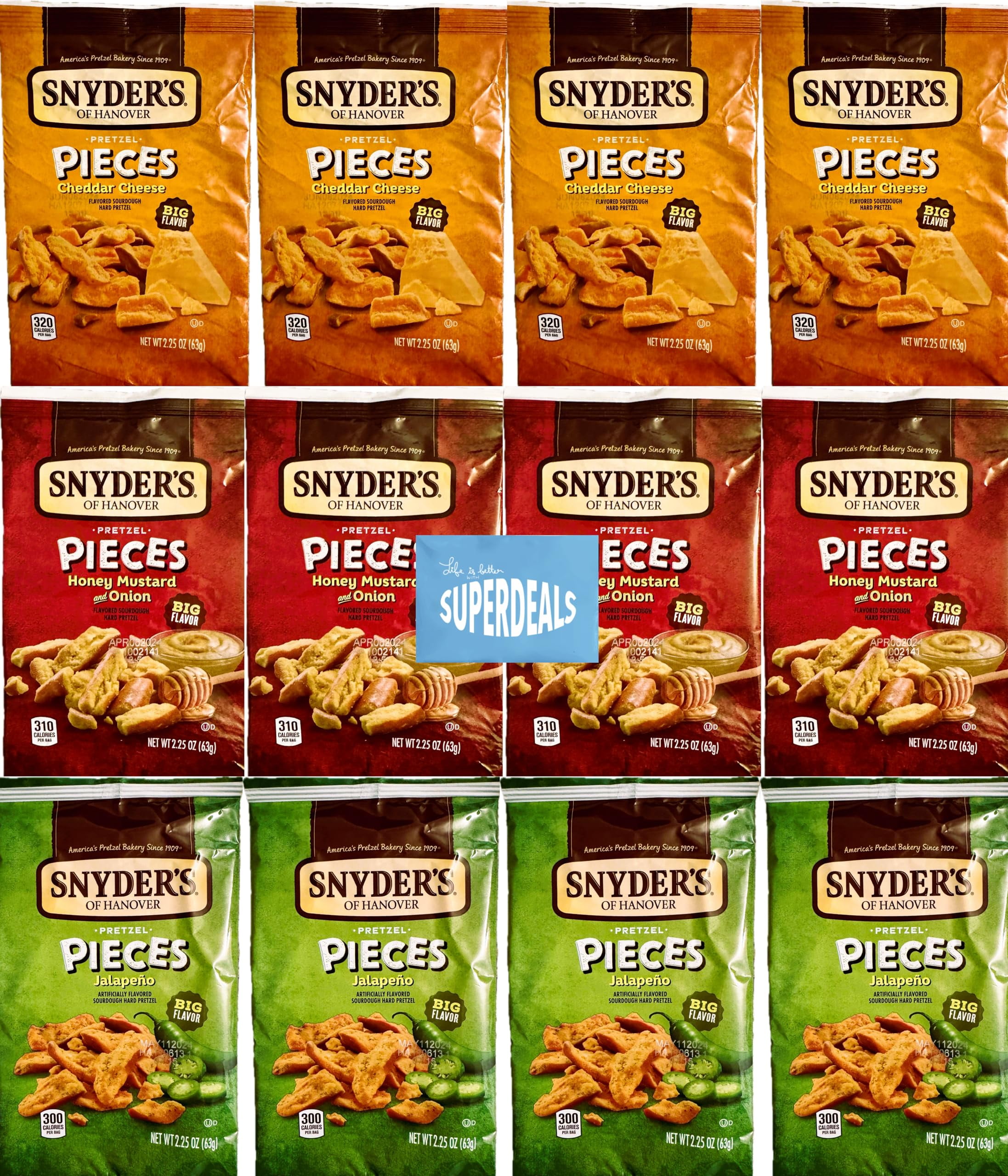 Snyder's of Hanover Pretzel SSF20 Pieces, Variety 12 4 Cheddar Cheese ...
