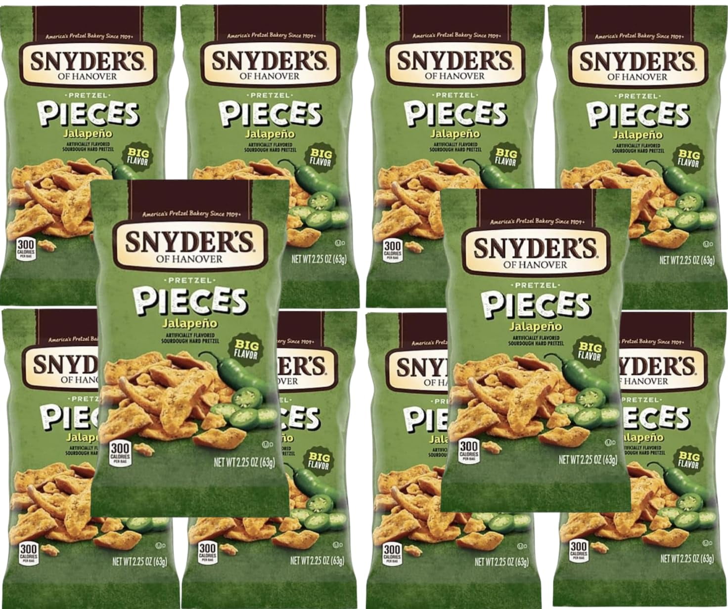 Snyder’s Jalapeño Pretzel Pieces 2.25 oz - 10 Pack: Crunchy & Spicy ...