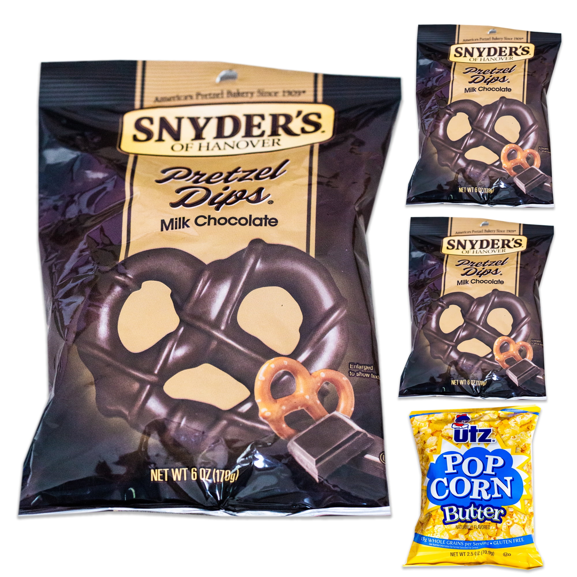 Snyder's Milk Chocolate Pretzel Dips (3, 6oz bags) - Variety Pack - Utz ...