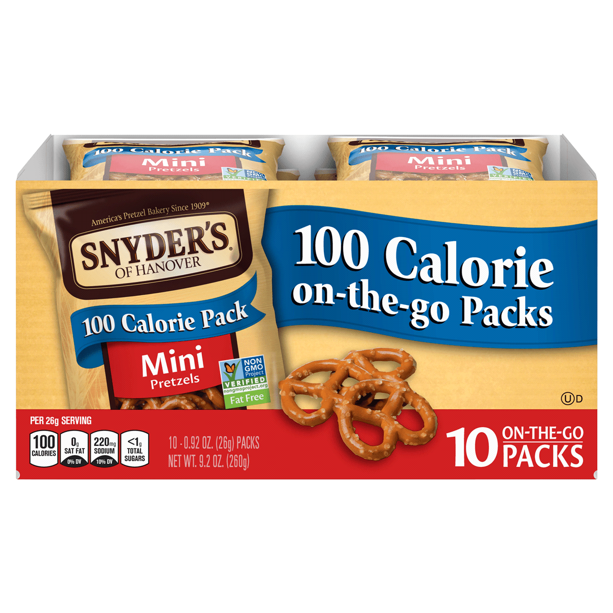 Snyder's Of Hanover 100 Calorie Mini Pretzels, Individual 10 Count ...