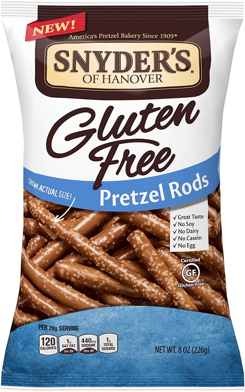 Snyder's of Hanover Gluten Free Pretzel Rods, Light & Crispy, 4-Pack 8 ...