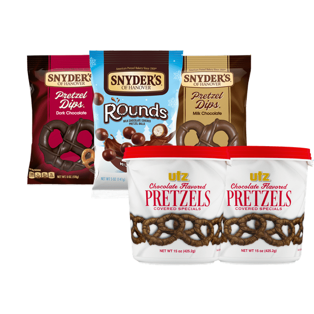 Snyder's of Hanover Chocolate Pretzel Dips, Chocolate Pretzel Rounds ...