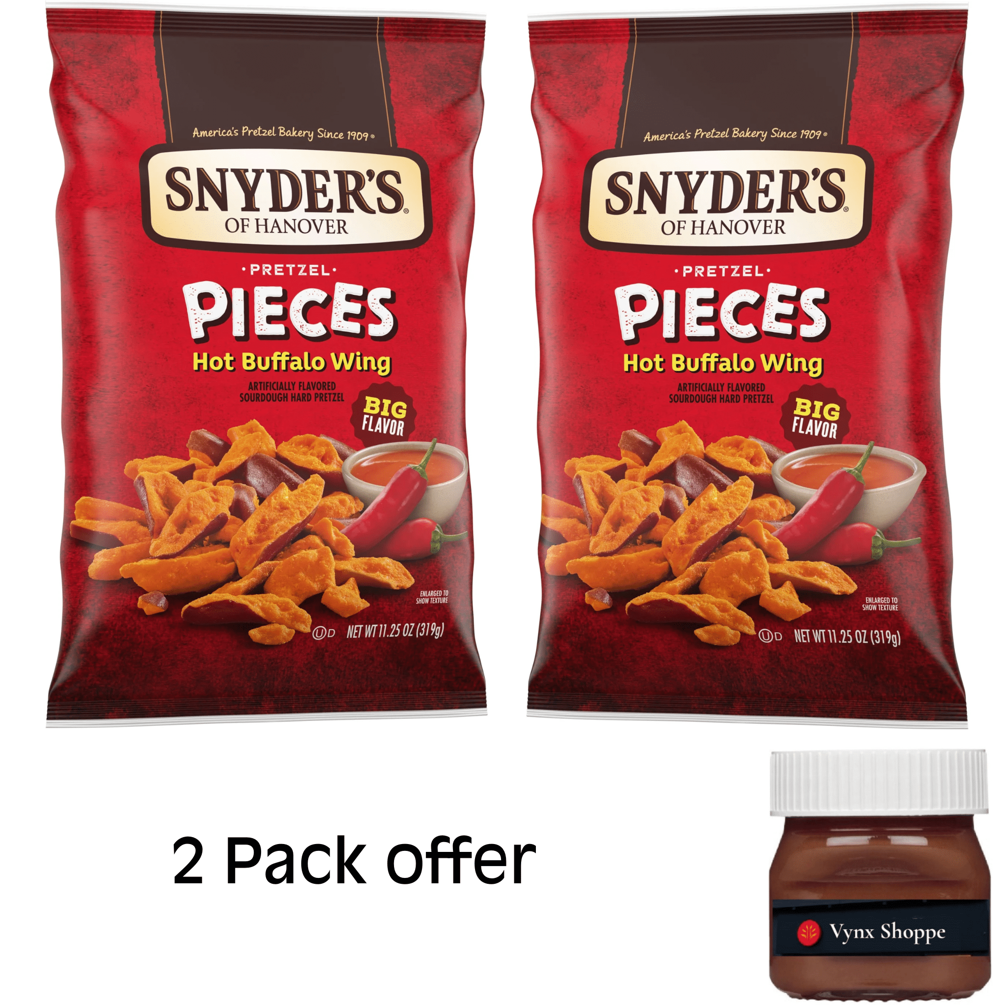 Snyder's of Hanover Hot Buffalo Wing Flavored Pretzel Pieces, 11.25 oz ...
