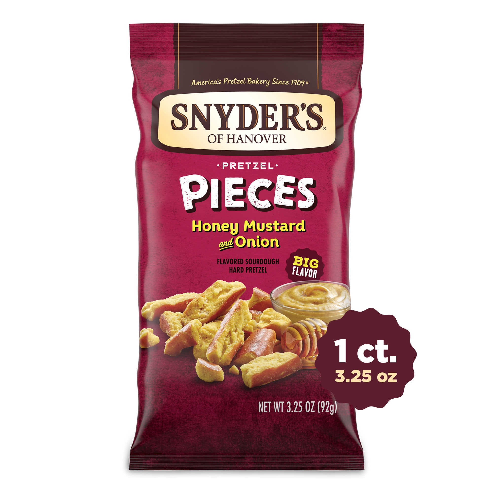 Snyder's of Hanover Pretzel Pieces, Honey Mustard and Onion, 3.25 oz ...