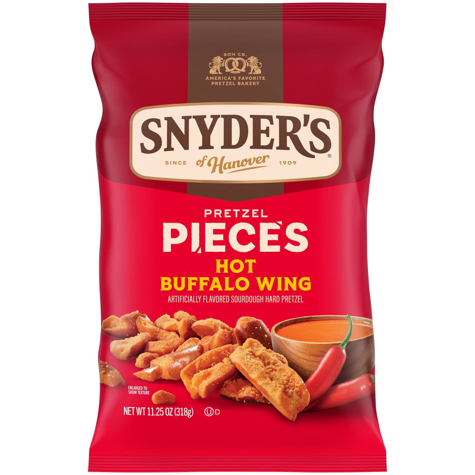 Snyder's of Hanover Hot Buffalo Wing Flavored Pretzels 11.25 oz Crunchy ...