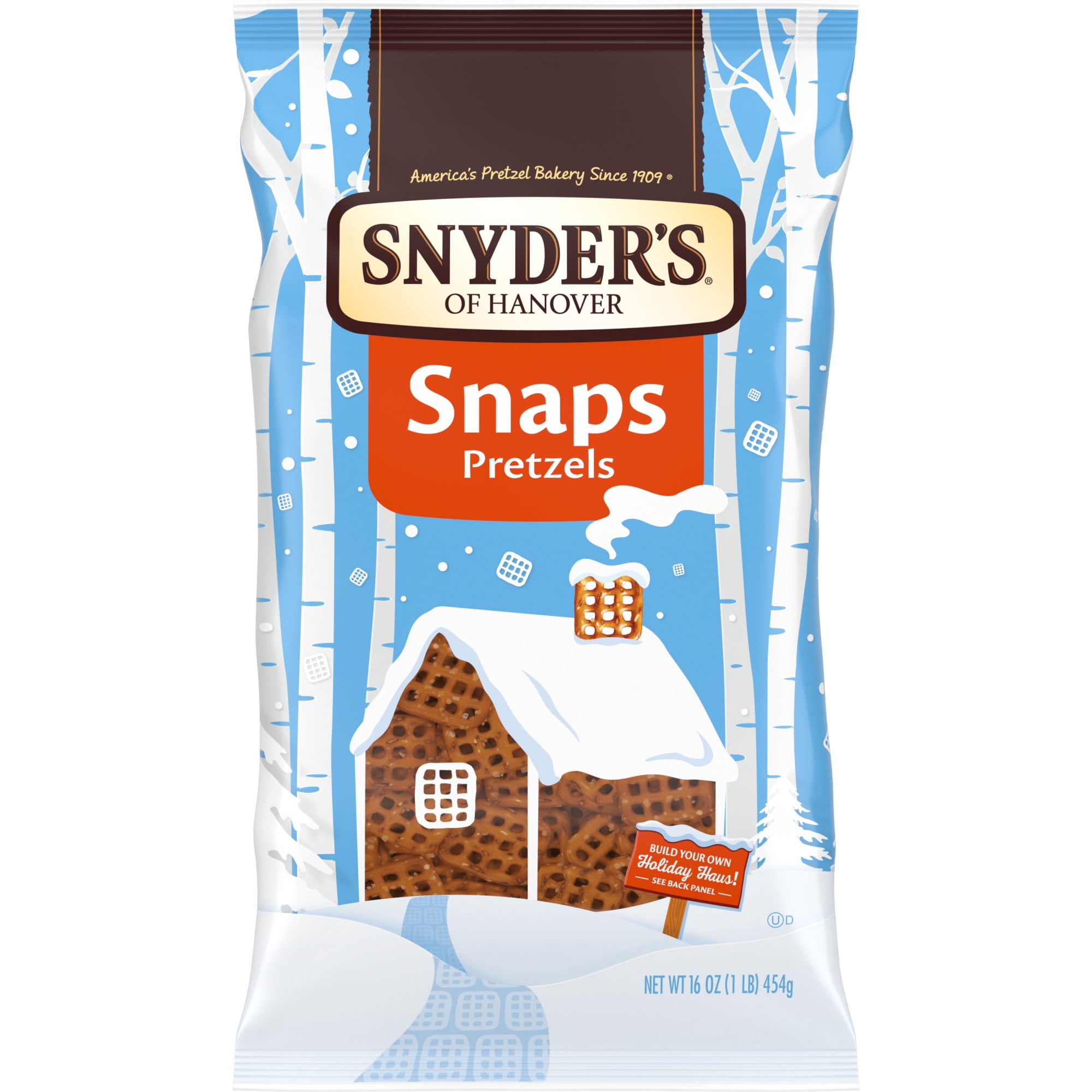 Snyder's of Hanover Snaps Pretzels 16 oz Bag Crunchy Checkerboard Shape ...