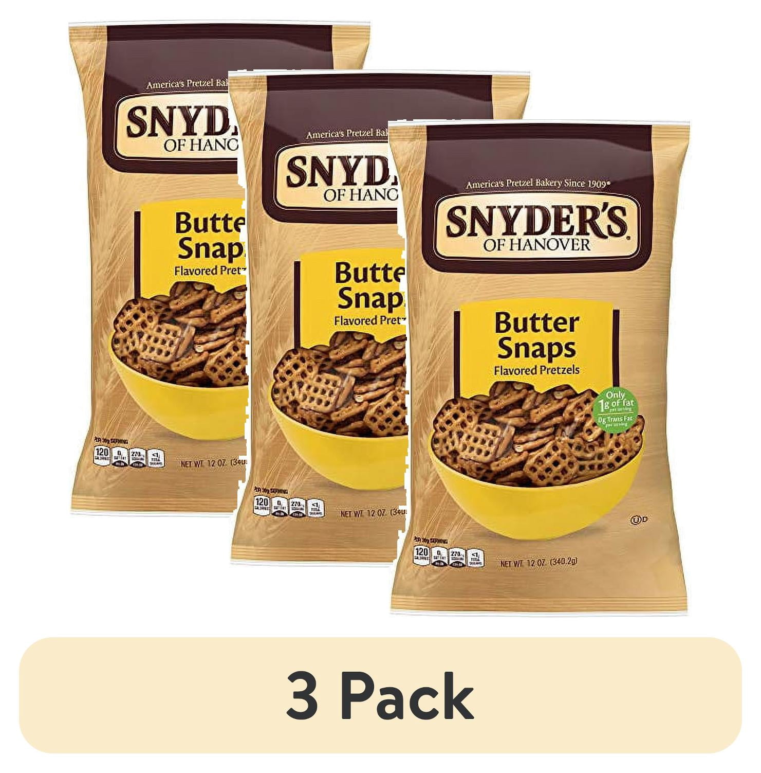 (3 pack) Snyder's of Hanover Pretzels, Butter Snaps, 12 Ounce (Pack of ...