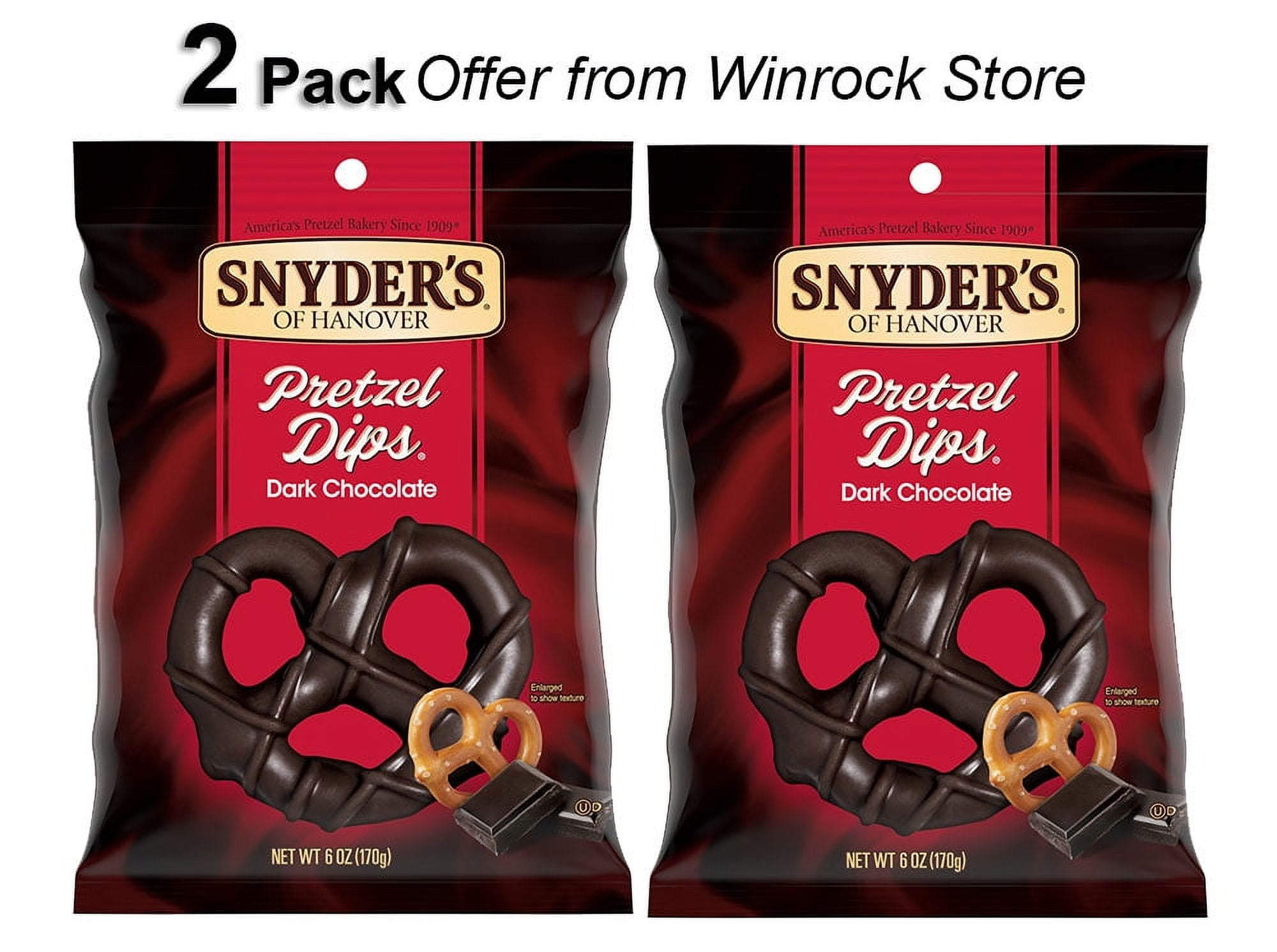 Snyder's of Hanover Pretzels, Dips Dark Chocolate Covered Pretzels, 6 ...