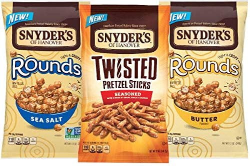 Snyder's of Hanover Seasoned Pretzel Twists & Pretzel Rounds Variety 3 ...