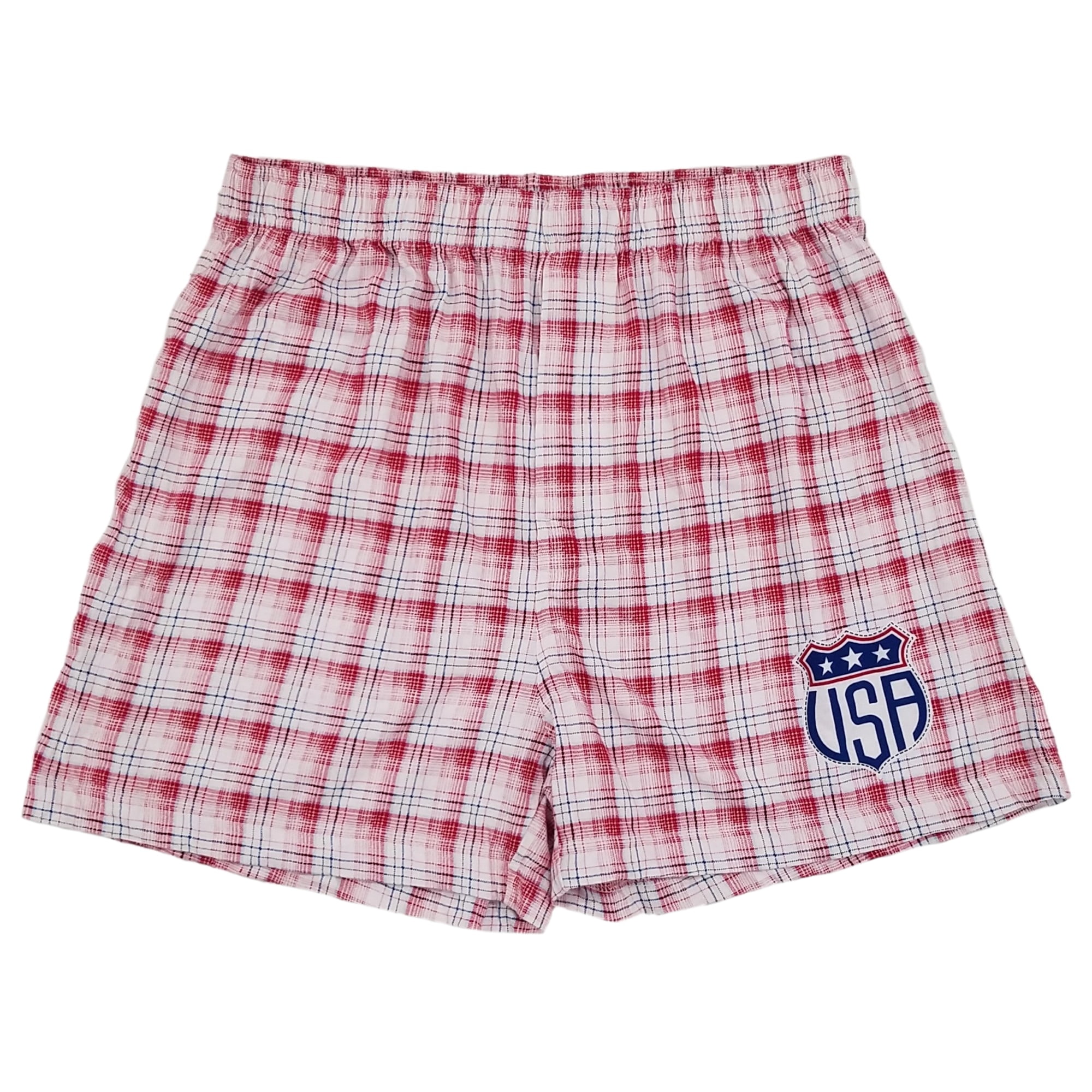 So 4th Mens Red White & Blue Plaid USA Patriotic Underwear Boxer Shorts ...