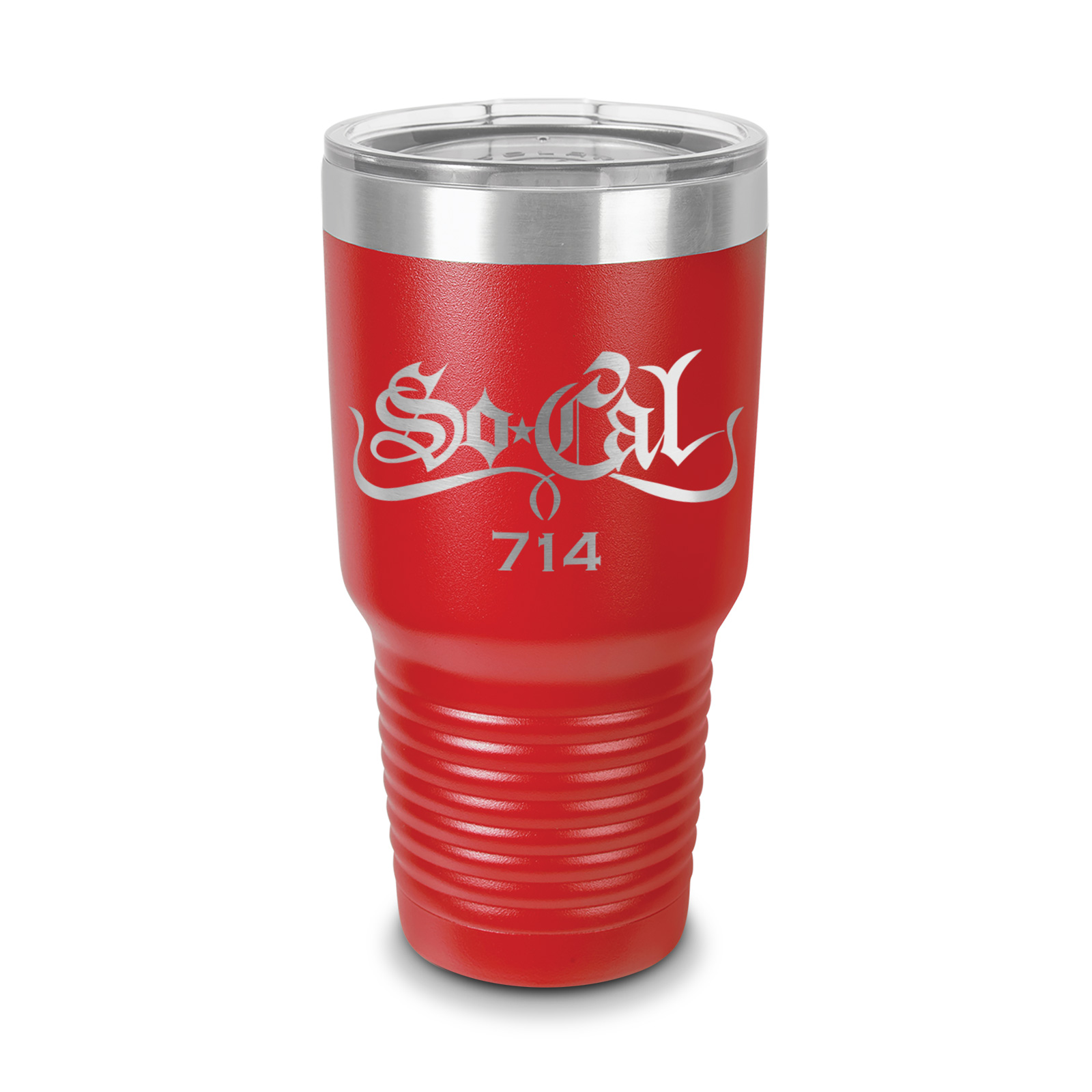 So Cal 714 Tumbler 30 oz - Laser Engraved w/ Clear Lid - Stainless ...